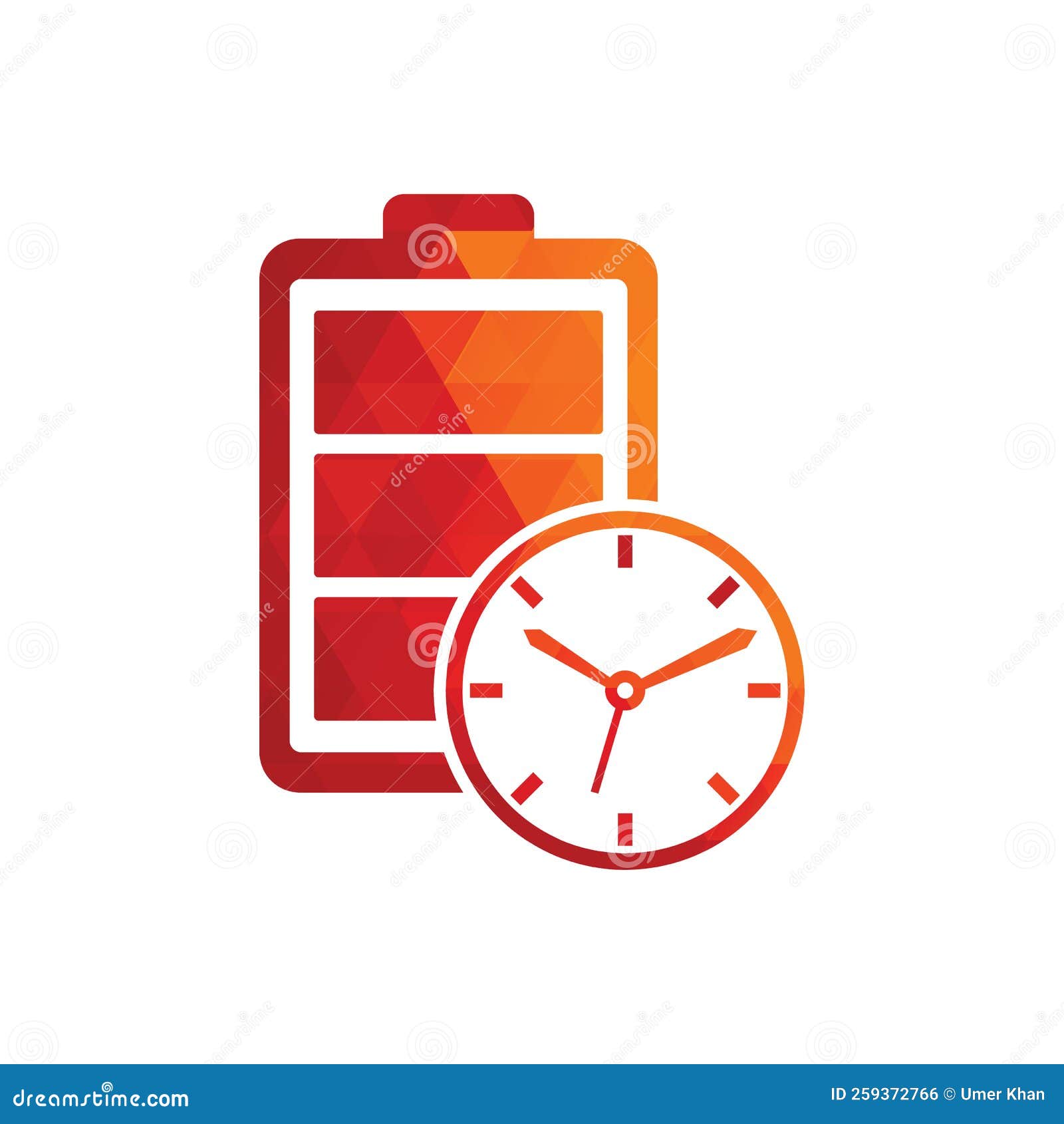 Battery Time Logo Design Template. Stock Vector - Illustration of ...