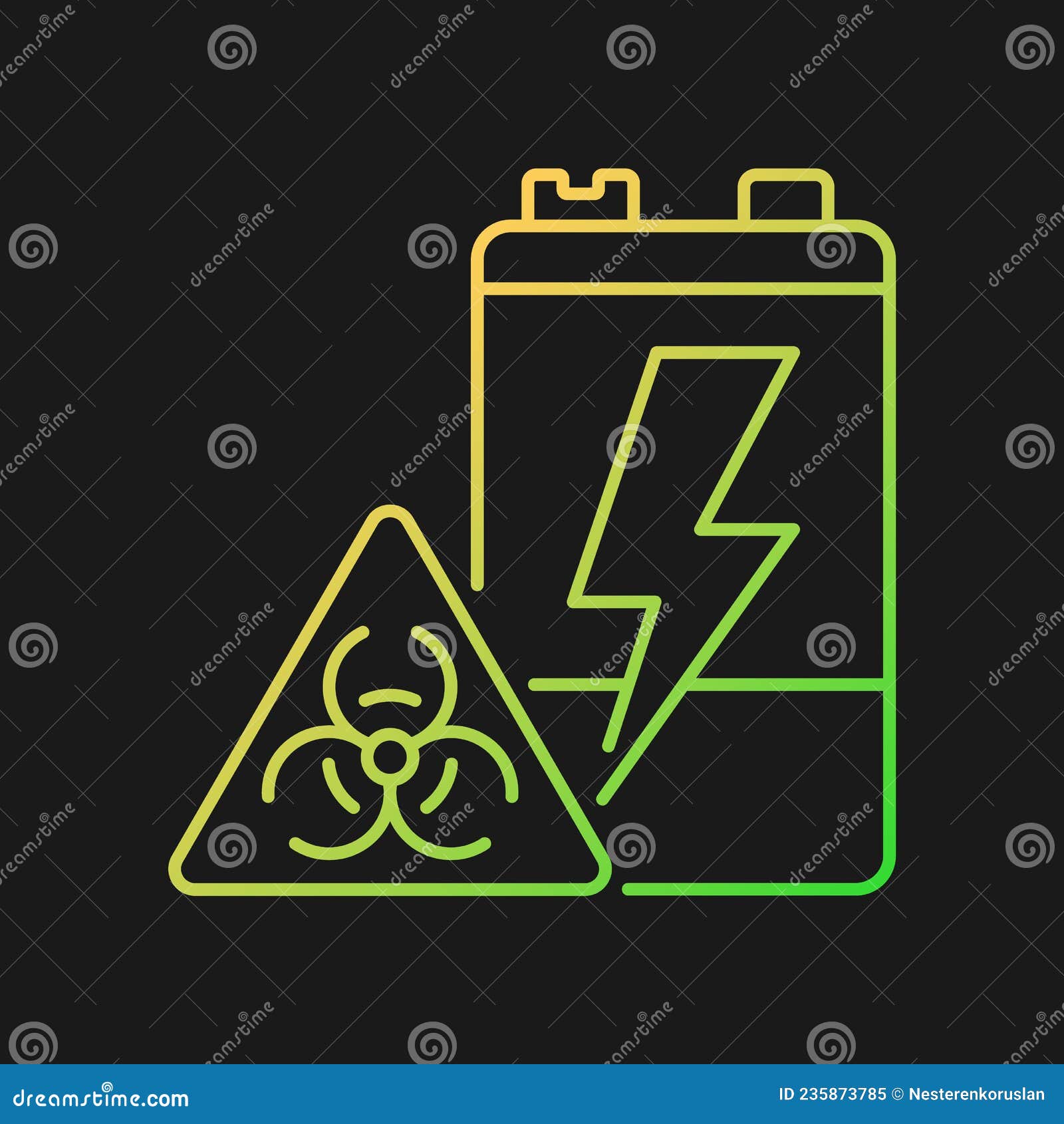 Battery Toxicity Gradient Vector Icon For Dark Theme | CartoonDealer ...