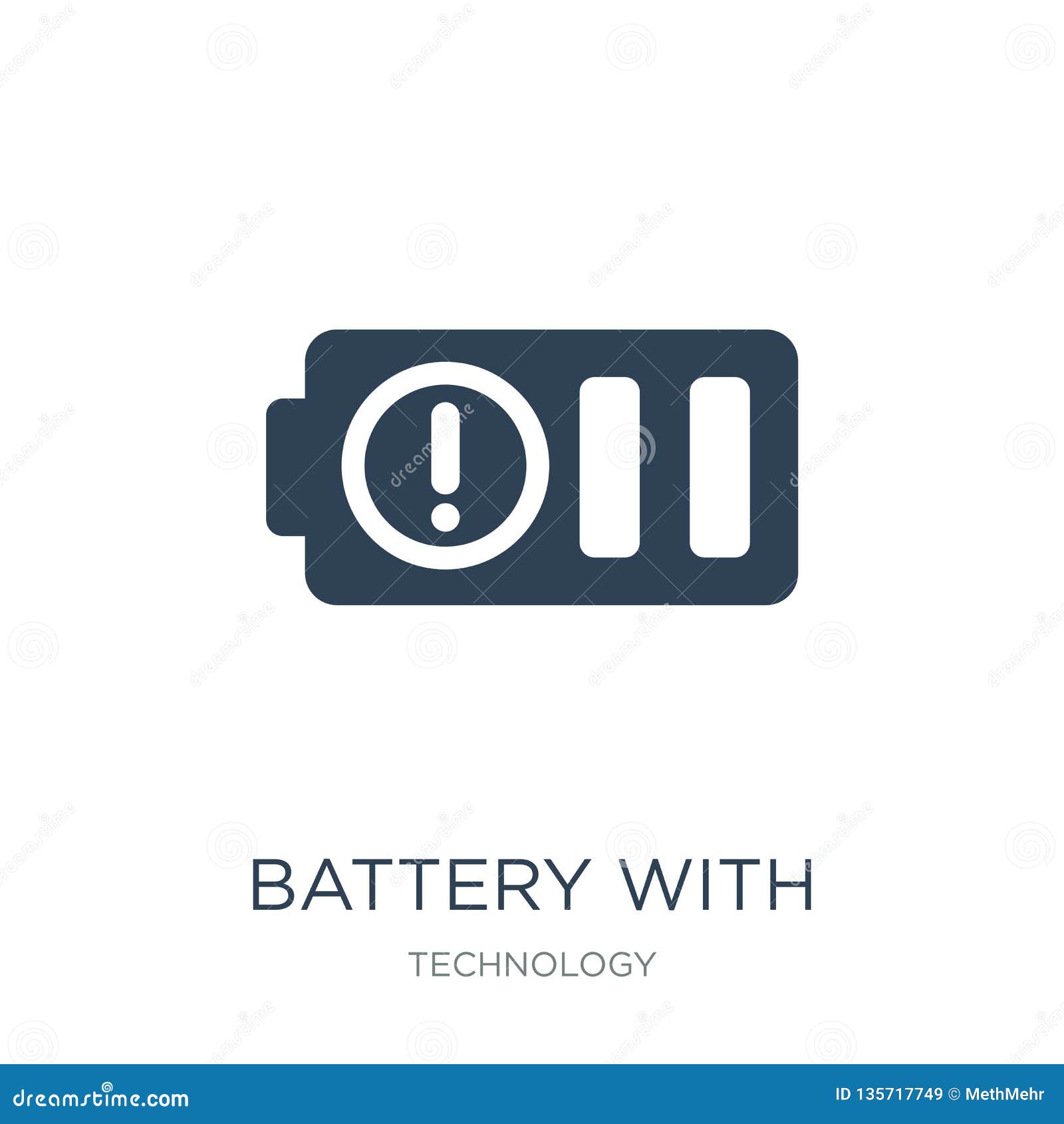 Battery with Two Bars Icon in Trendy Design Style. Battery with Two ...