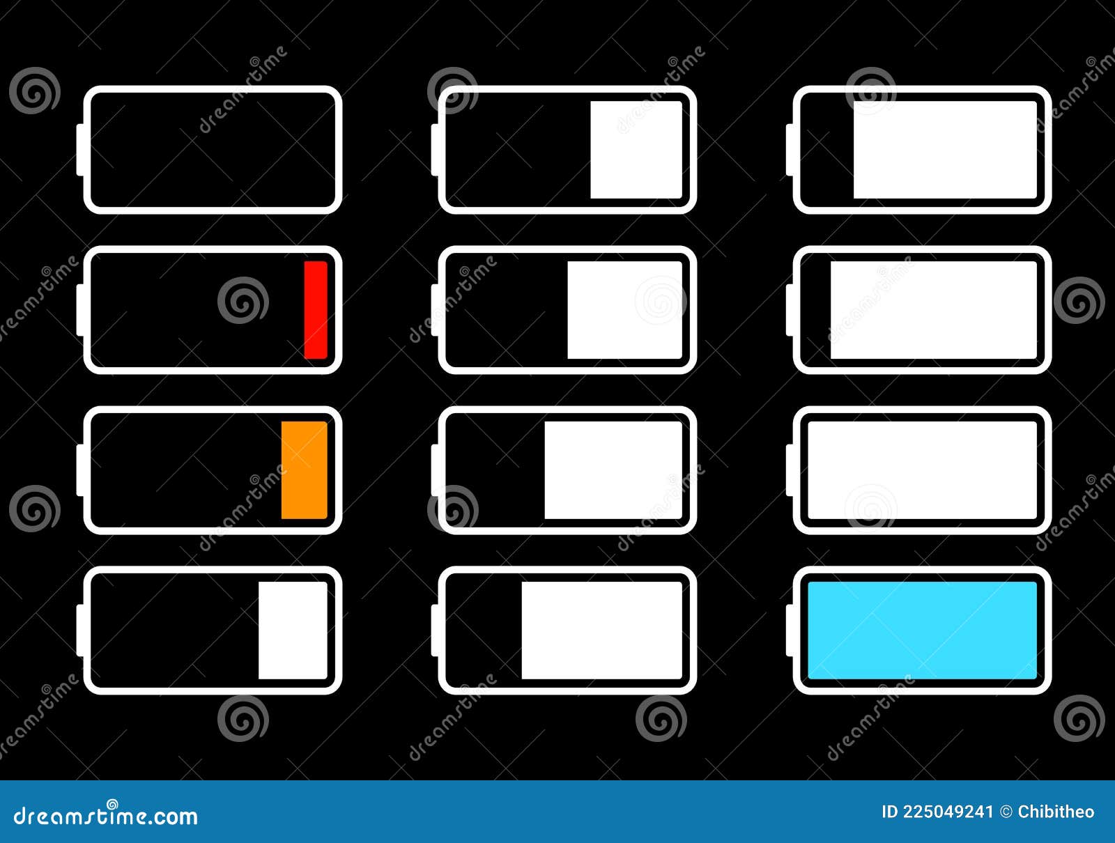 Battery Charger UI Icon Set for Apps and Web. Stock Vector ...