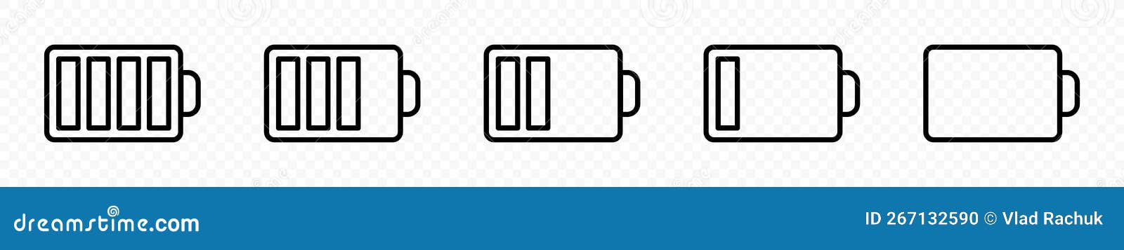 Battery Vector Icon Set. Battery Level Indicator Icons. Battery Life ...