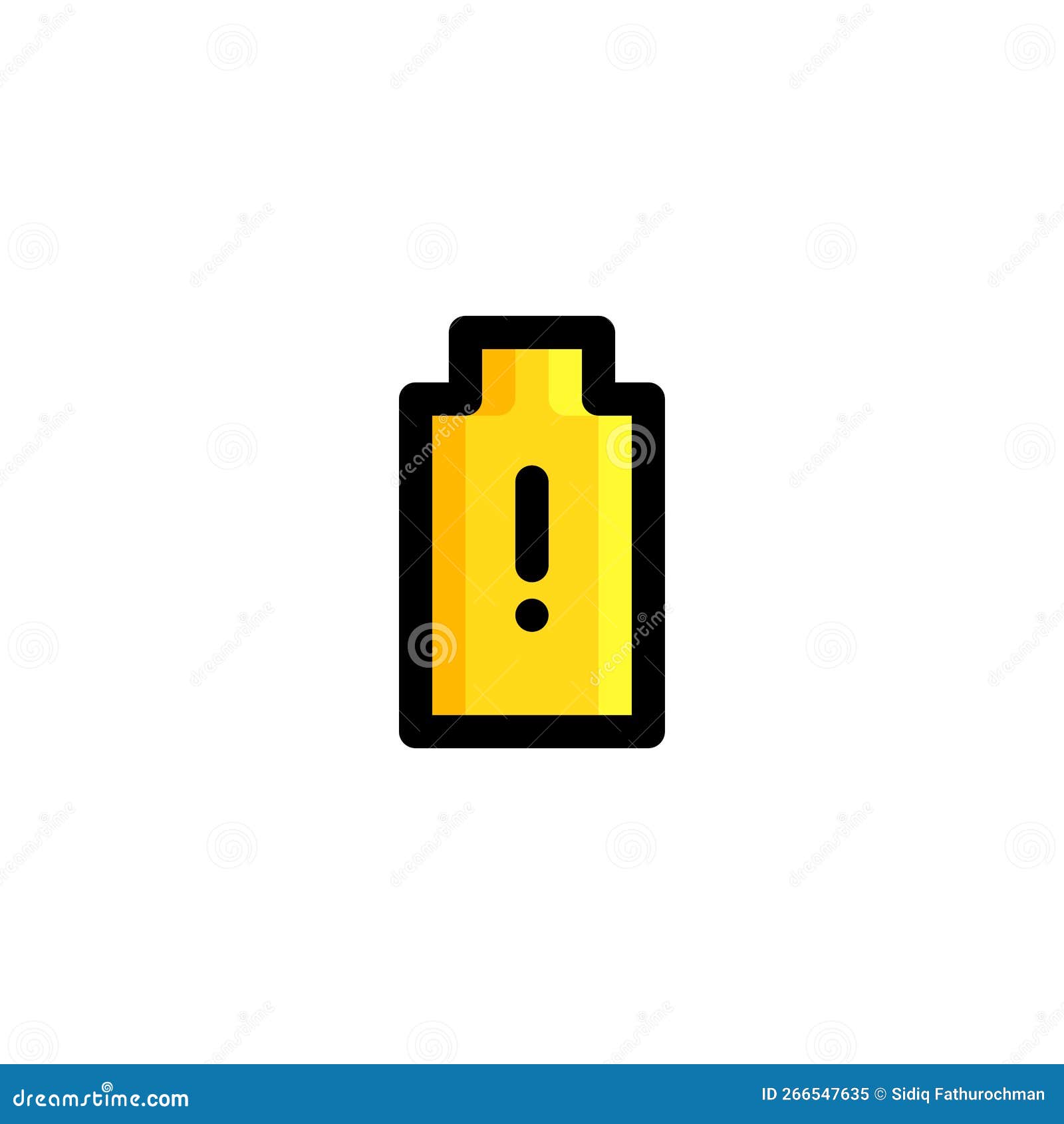 Battery Warning Icon stock vector. Illustration of interface - 266547635