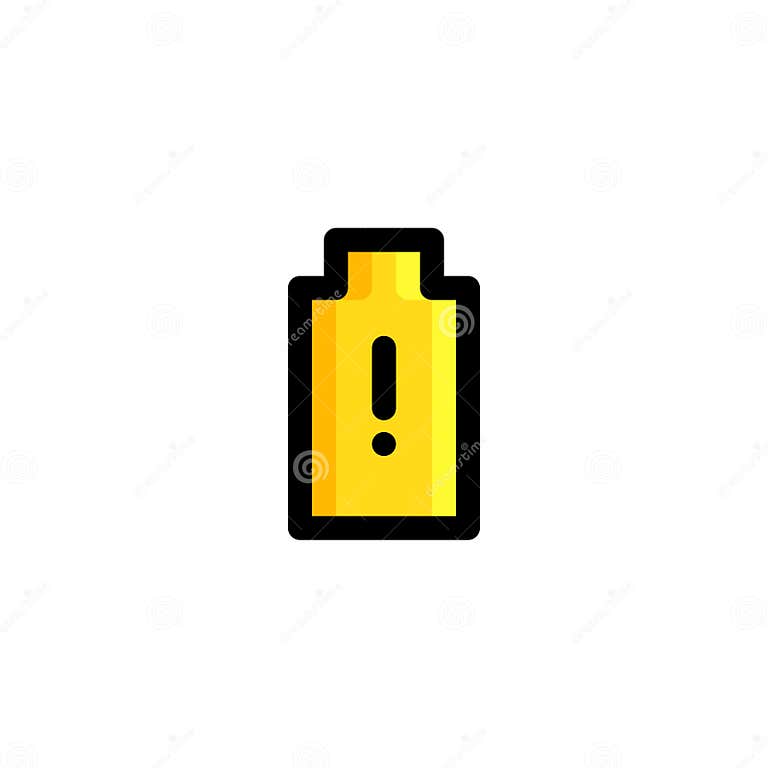 Battery Warning Icon stock vector. Illustration of interface - 266547635