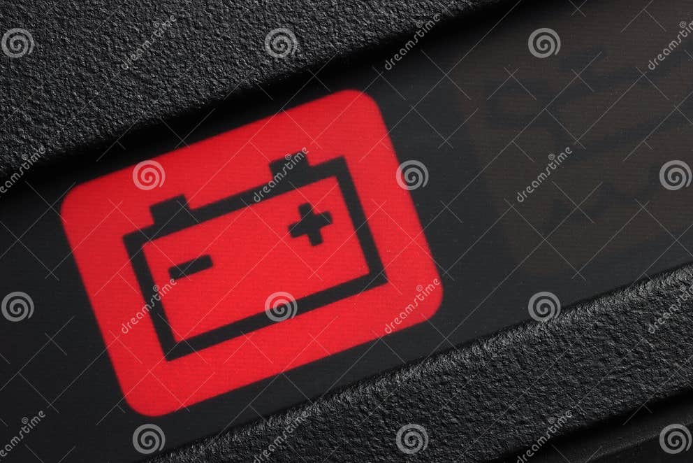 Battery warning light stock photo. Image of danger, display - 247071104