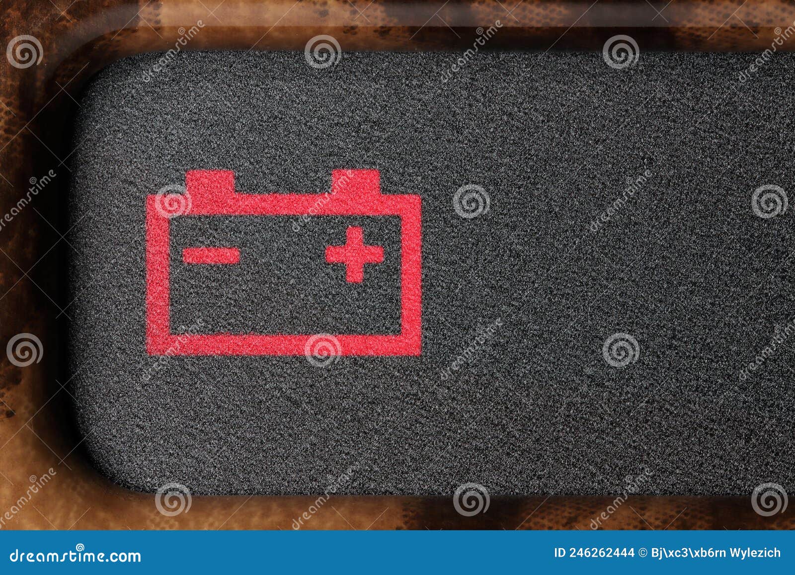 Battery warning light stock photo. Image of failure - 246262444