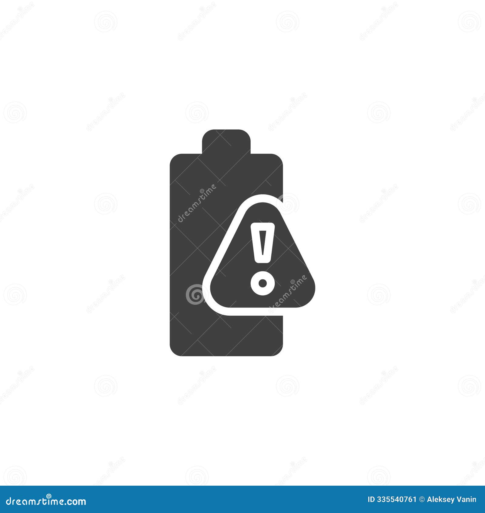 Battery with a Warning Sign Vector Icon Stock Illustration ...