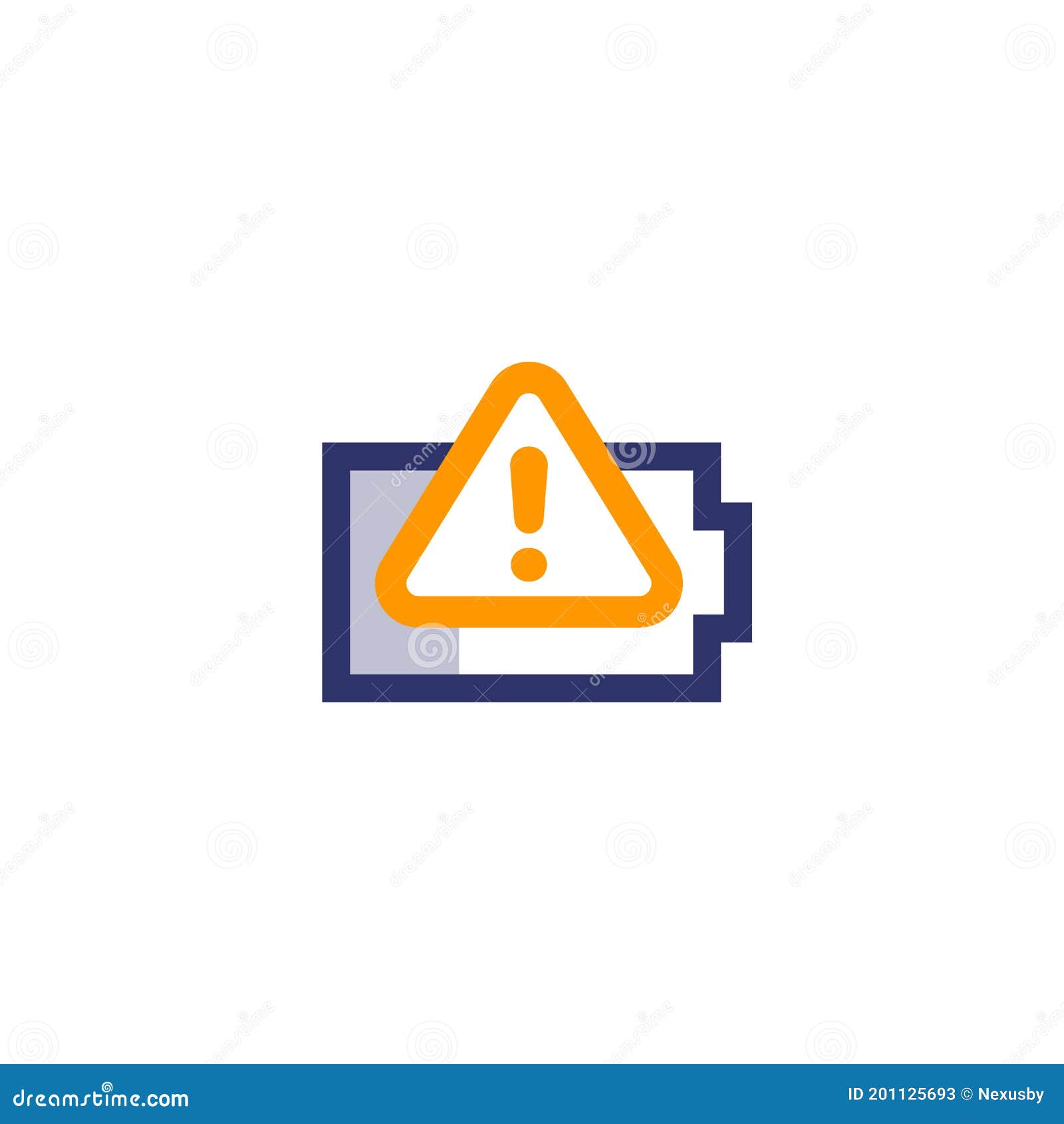 Battery Warning Vector Icon on White Stock Vector - Illustration of ...