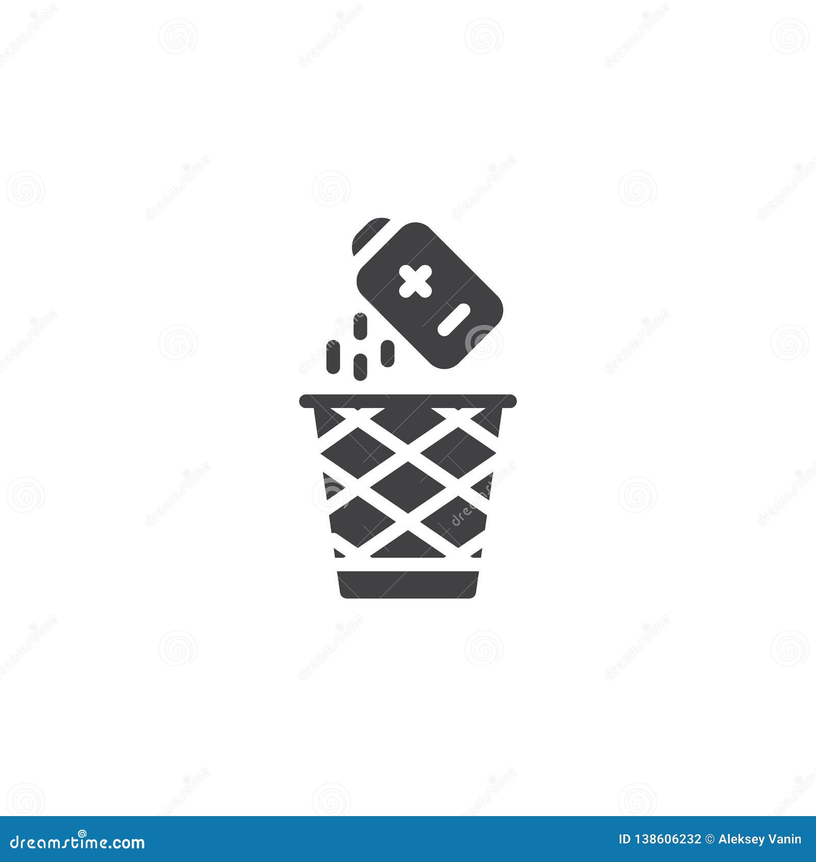 Battery Waste Bin Vector Icon Stock Vector - Illustration of reuse ...