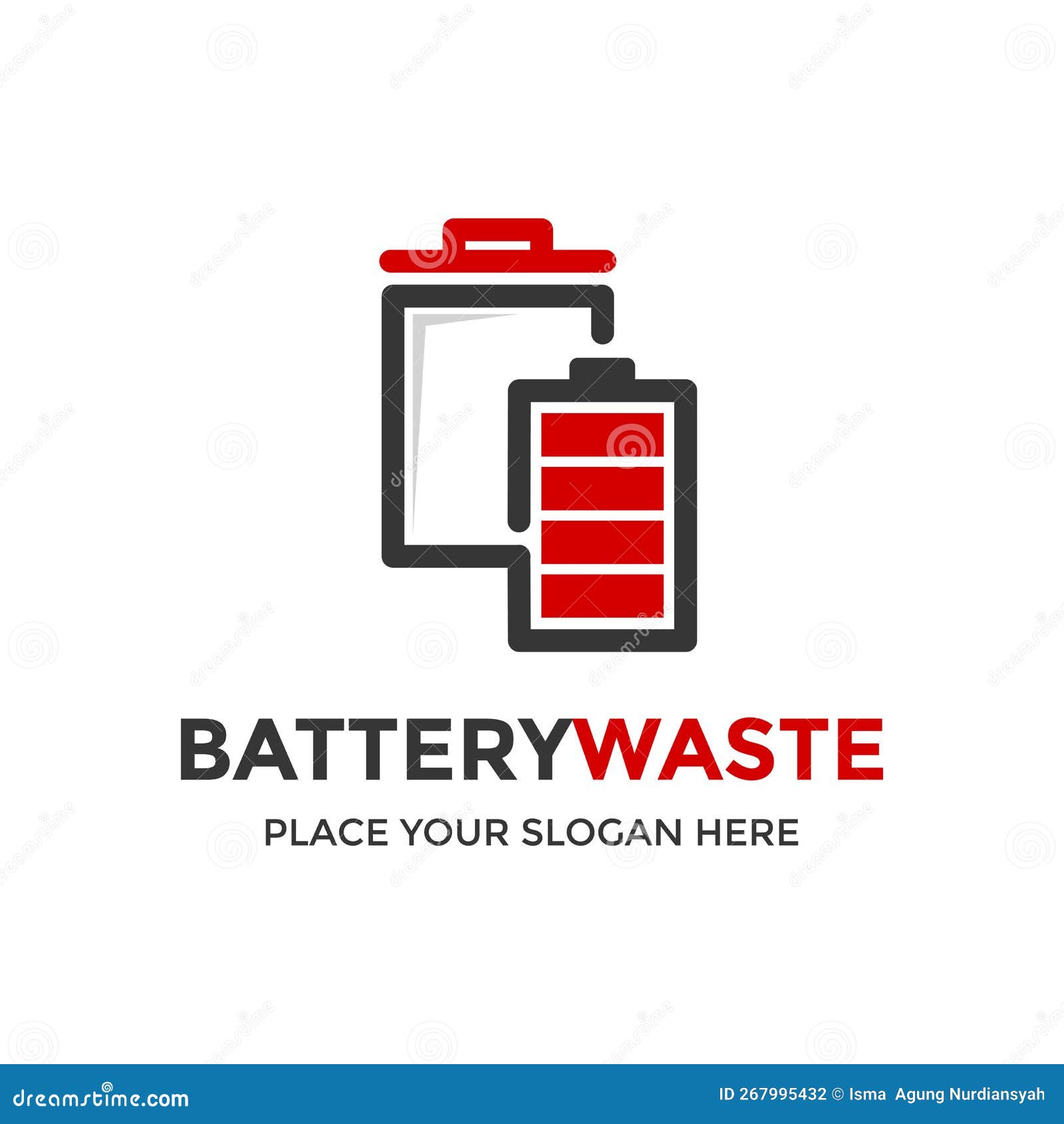 Battery Waste Vector Logo Template. this Design Use Trash Symbol Stock ...