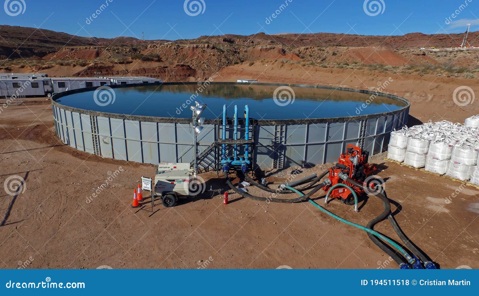Battery of Water Tanks in Reservoir Stock Photo - Image of gasoline ...