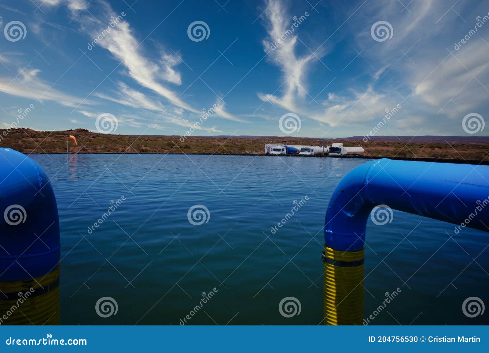 Battery of Water Tanks in Reservoir Stock Photo - Image of fossil ...