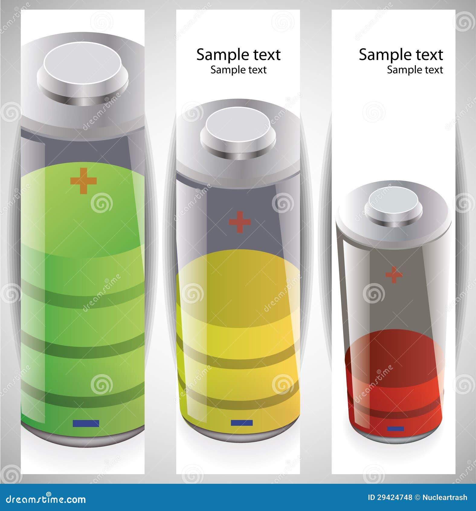 Battery Web Banners stock vector. Illustration of transparent - 29424748