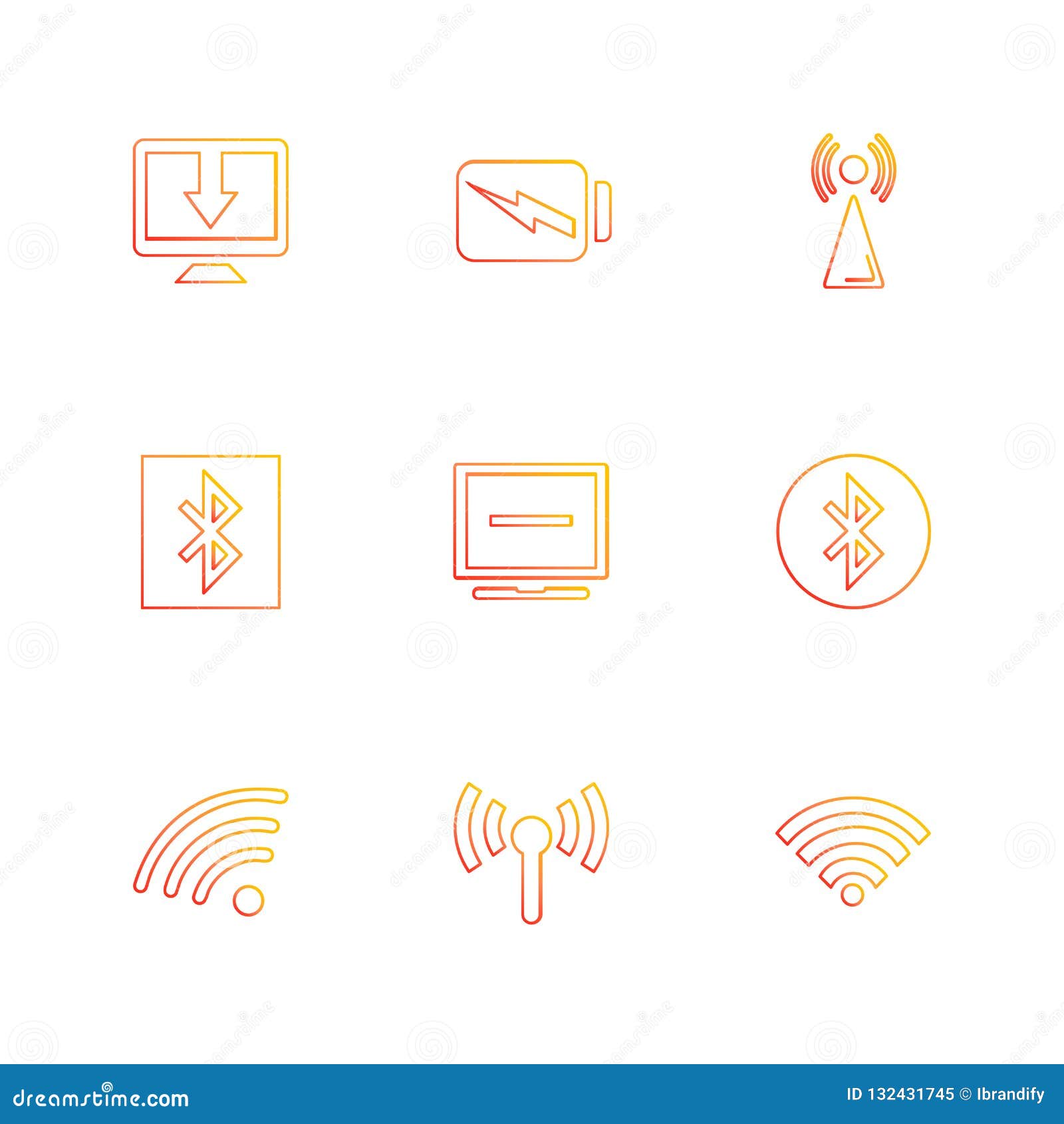 Battery , Wifi , Network , Infrared , Signals , Web , User Inter Stock ...