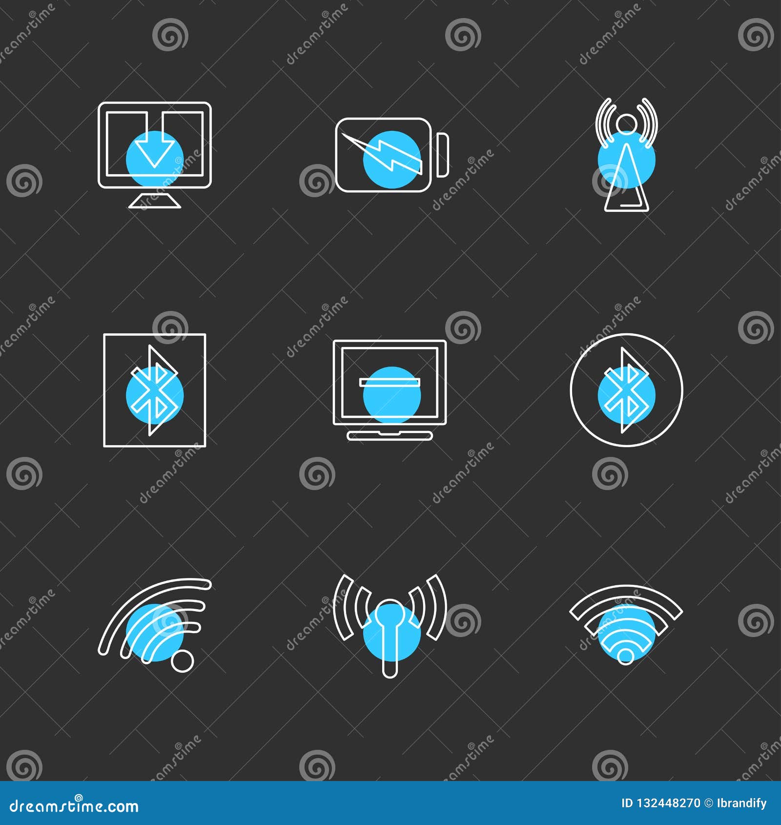 Battery , Wifi , Network , Infrared , Signals , Web , User Inter Stock ...