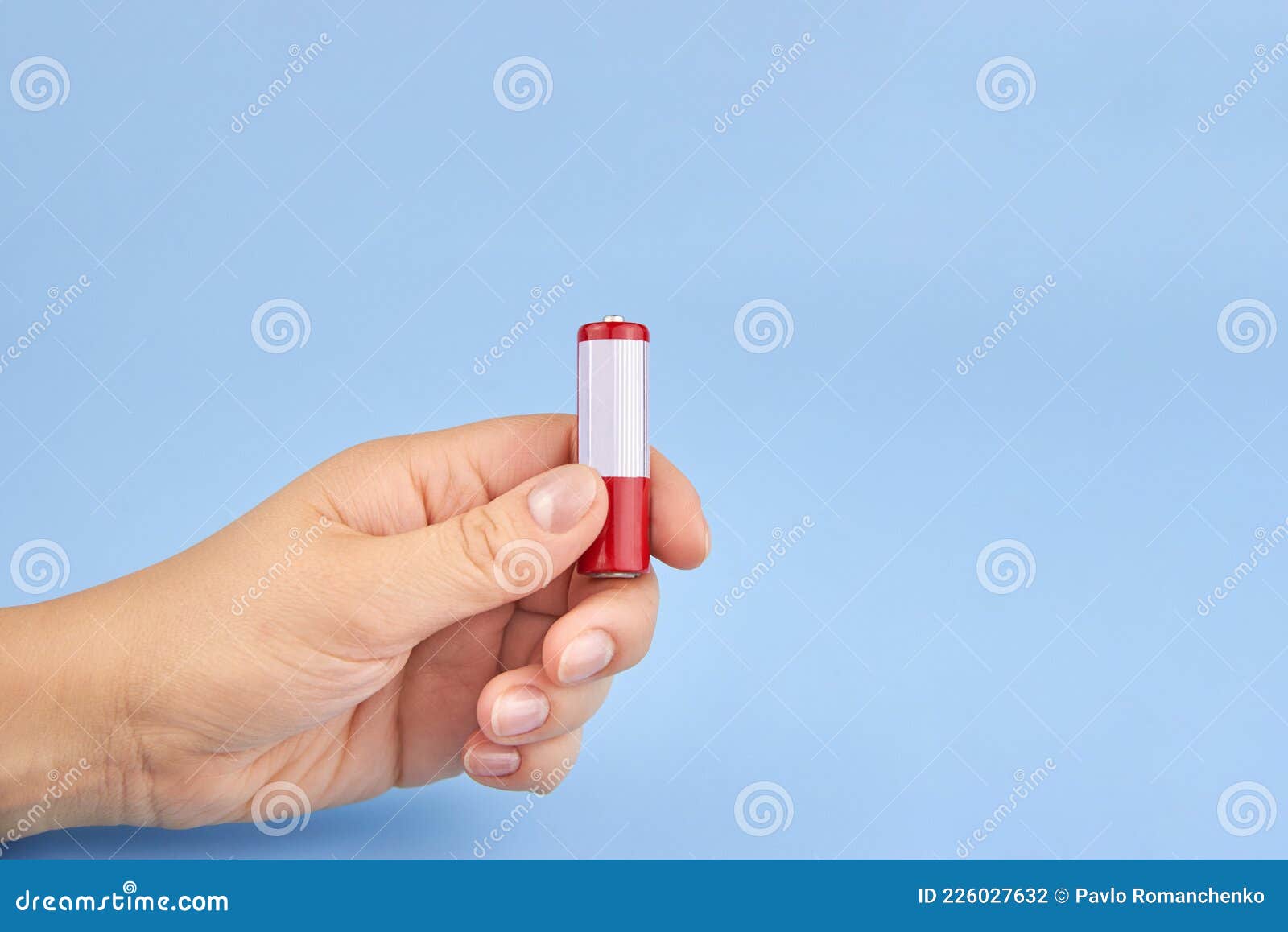 Battery in Woman`s Hand, Battery Recycling Theme Stock Photo - Image of ...
