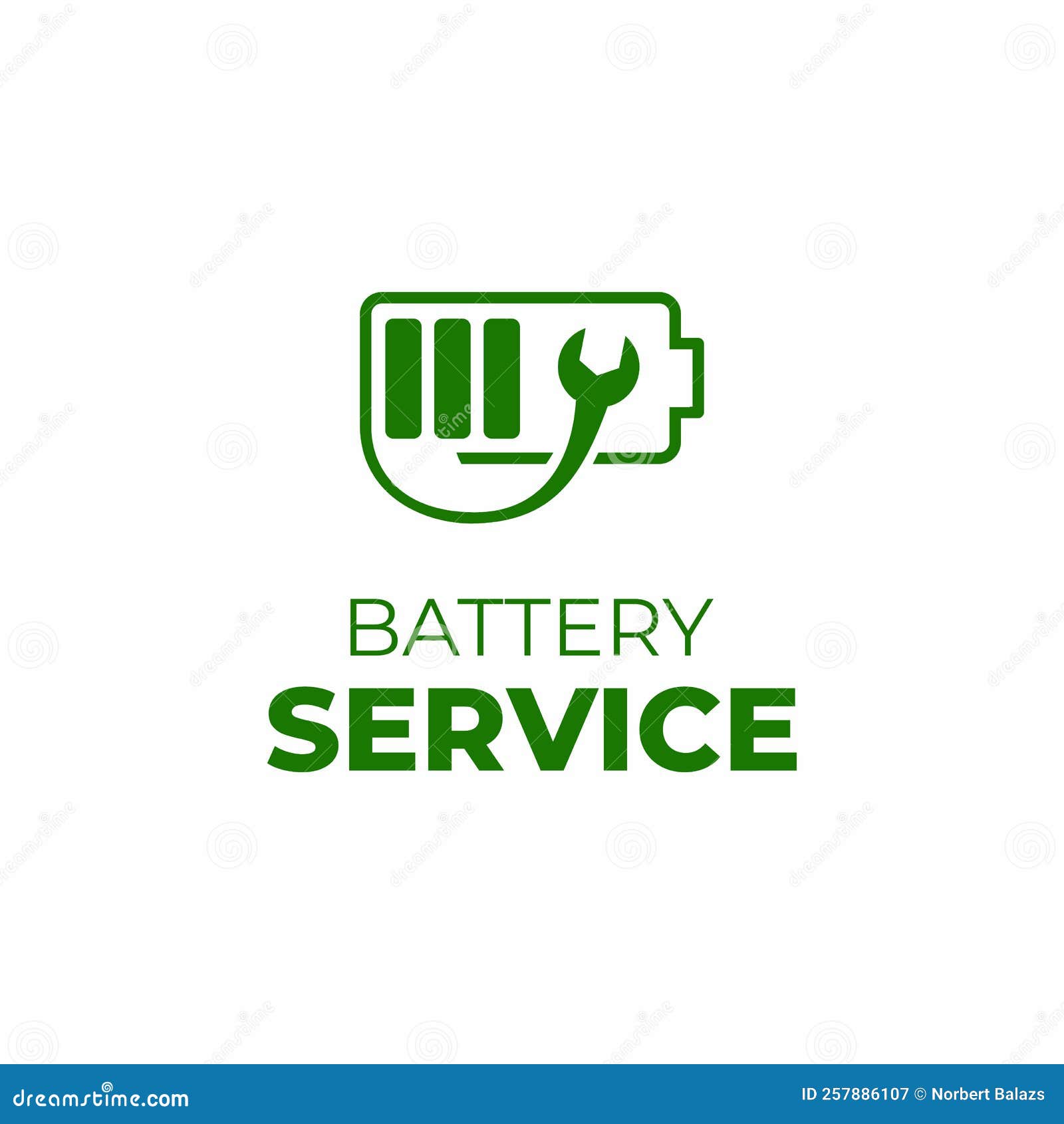 Battery Service Logo Template. Battery and Wrench Sign. Battery Cell ...