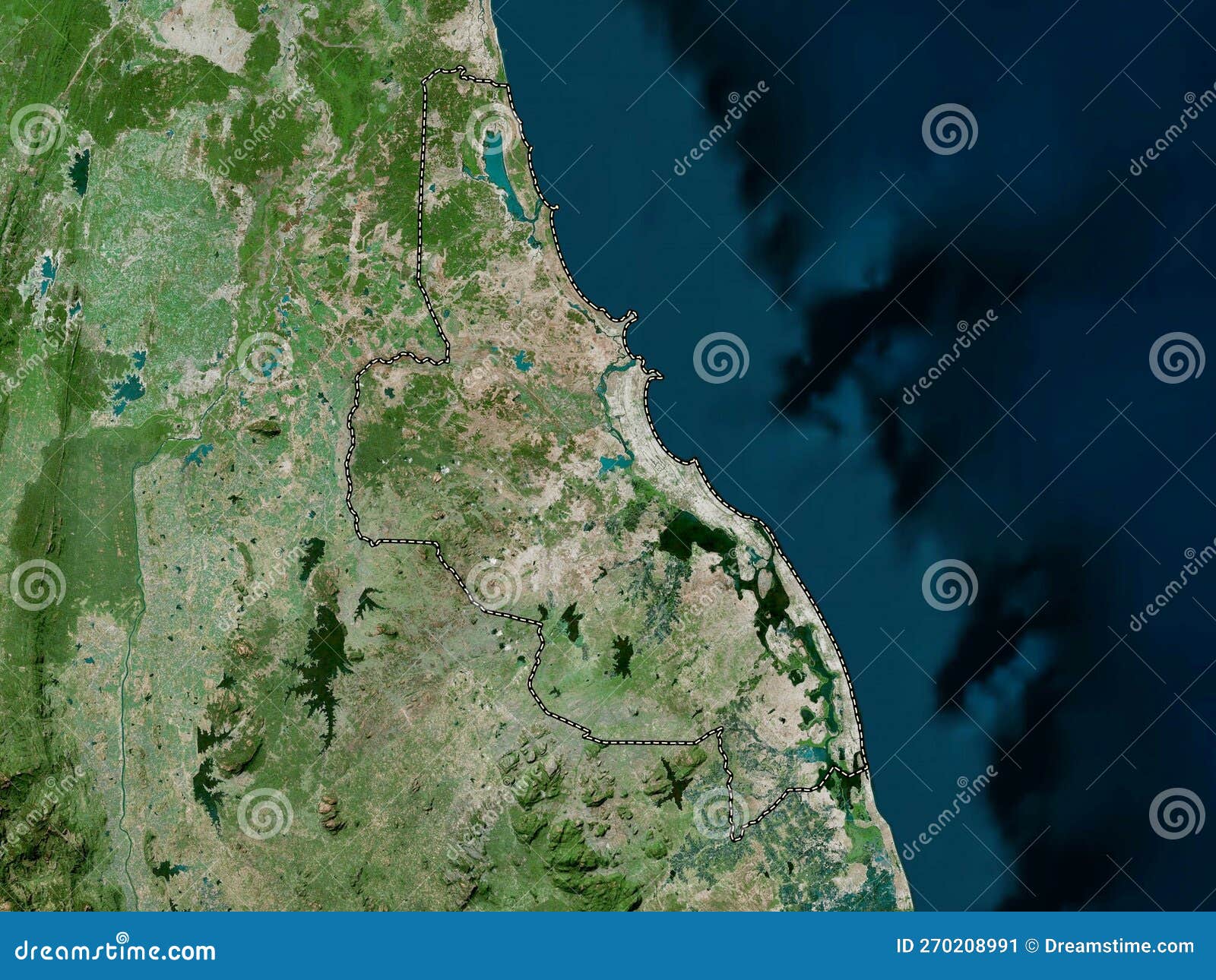 Batticaloa, Sri Lanka. High-res Satellite. No Legend Stock Illustration ...