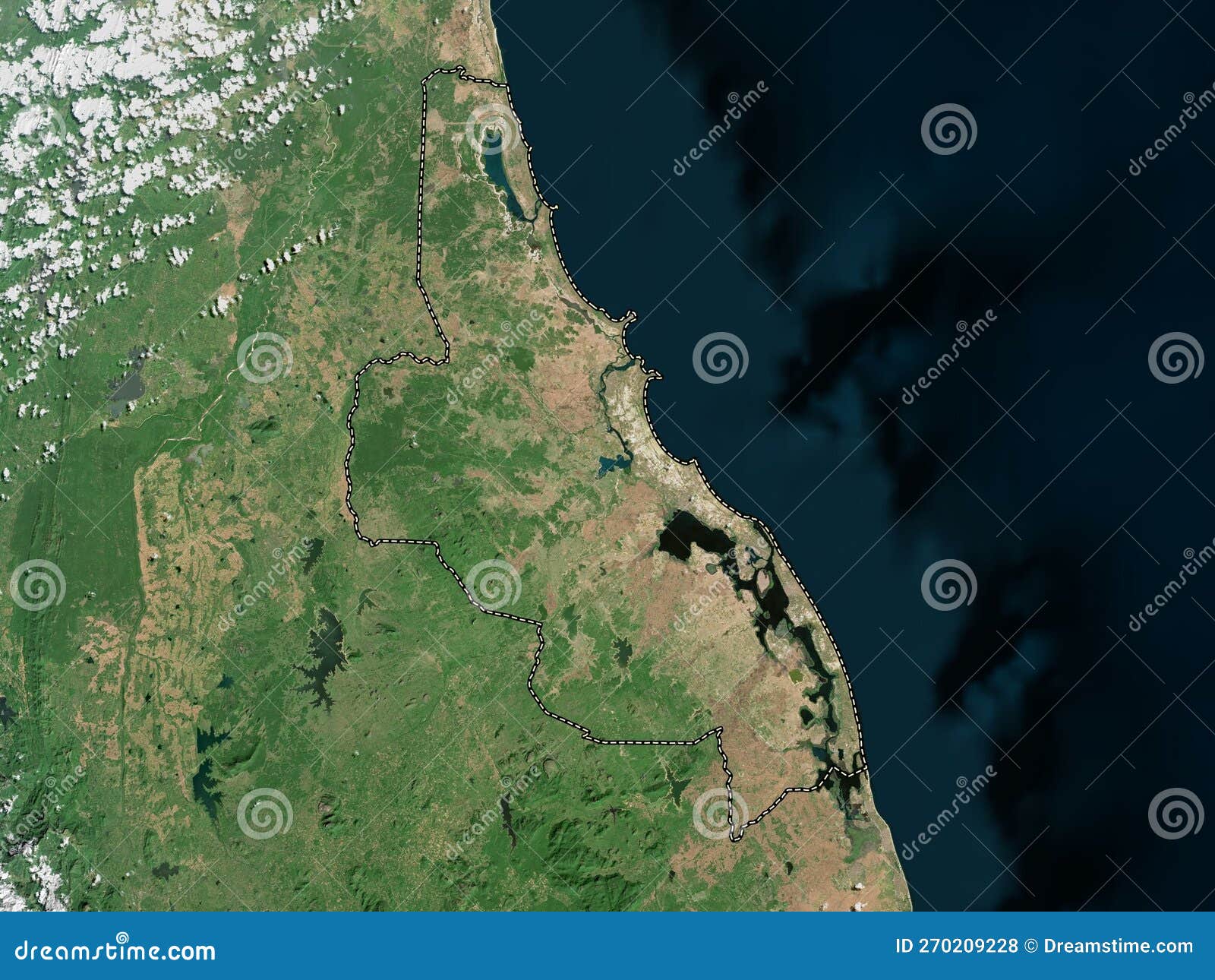 Batticaloa, Sri Lanka. Low-res Satellite. No Legend Stock Illustration ...