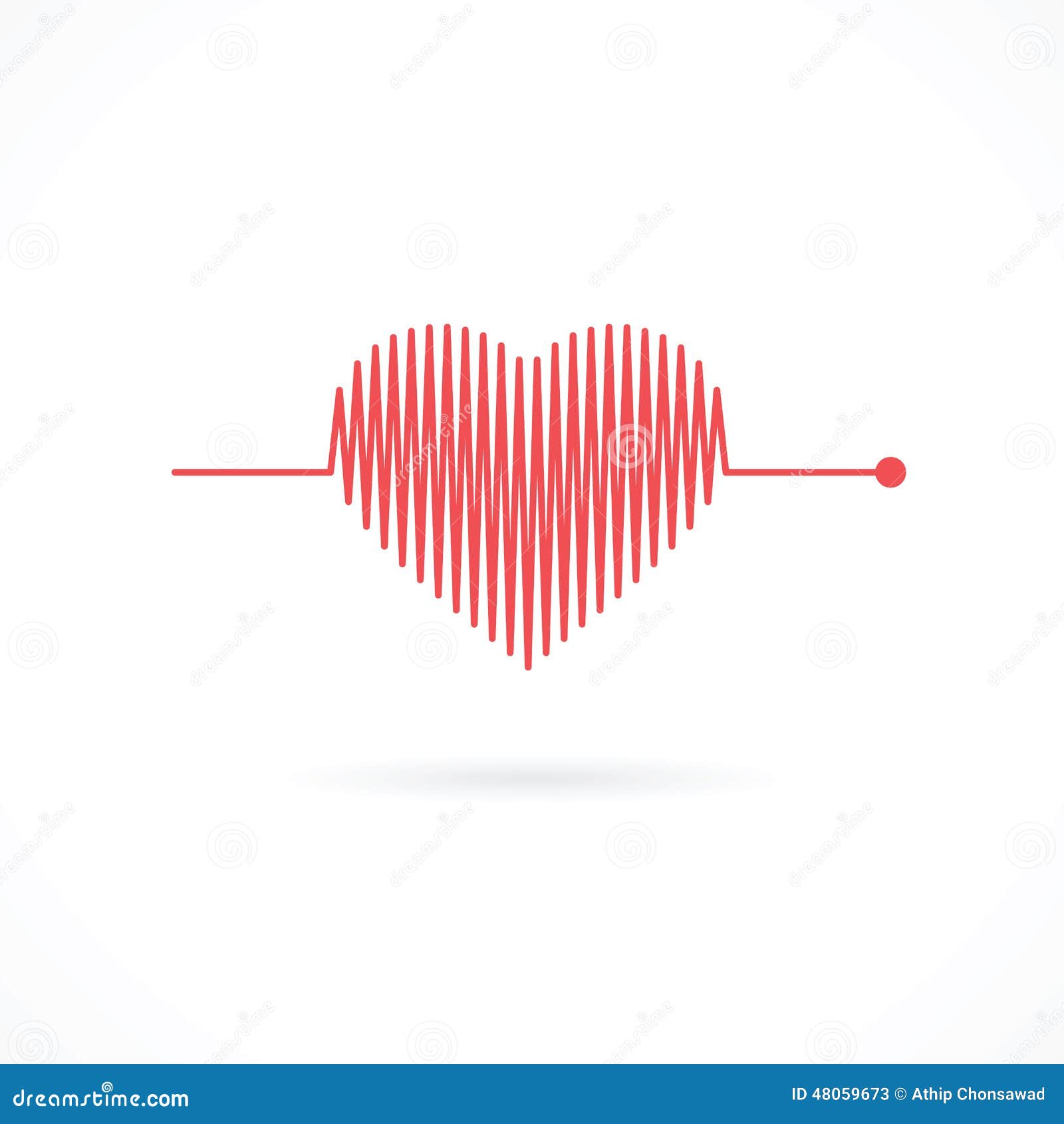 Battito Cardiaco Con Forma Del Cuore Illustrazione di Stock ...