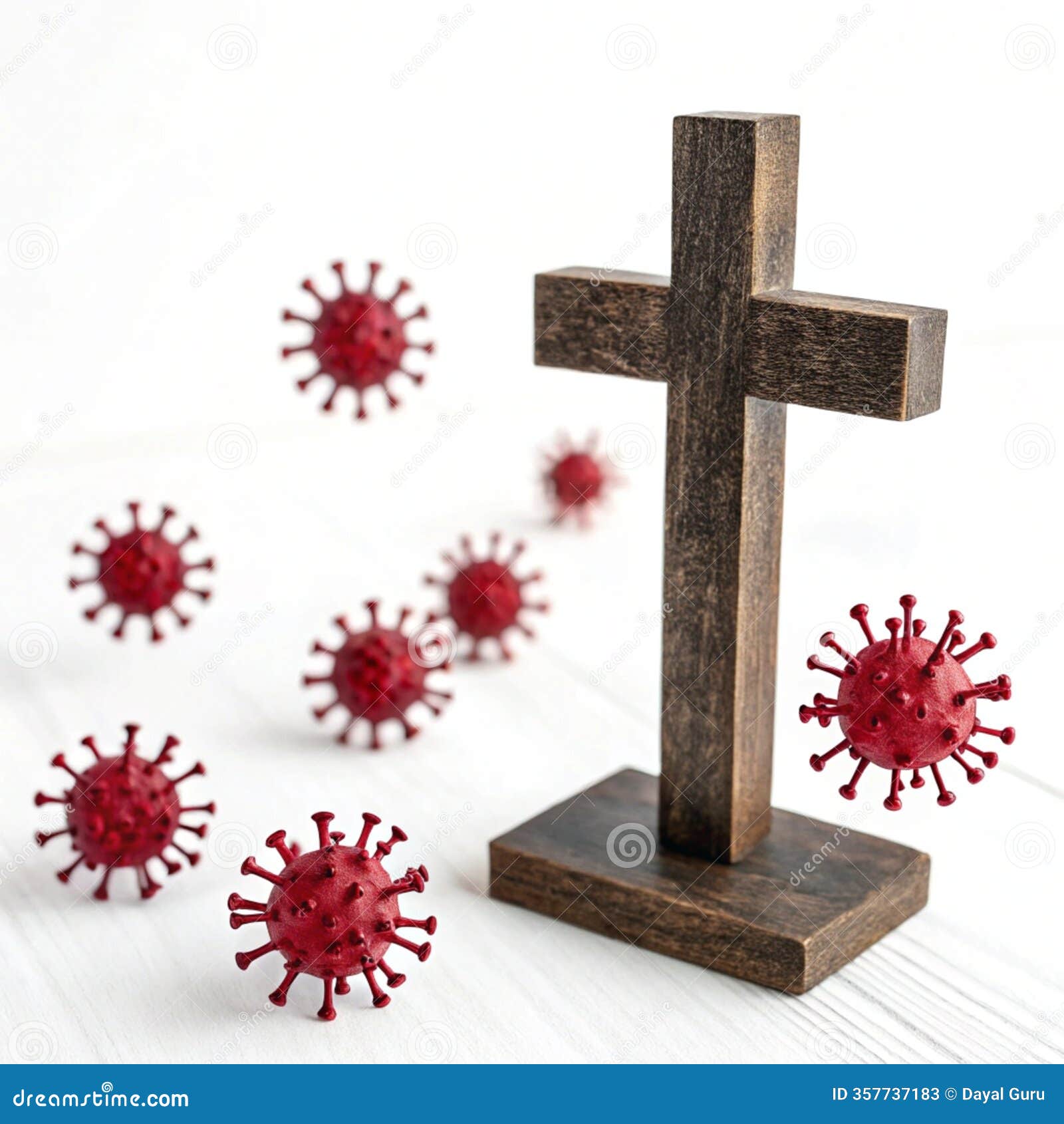 Battle Against Virus Shield with Cross and Viruses Stock Illustration ...