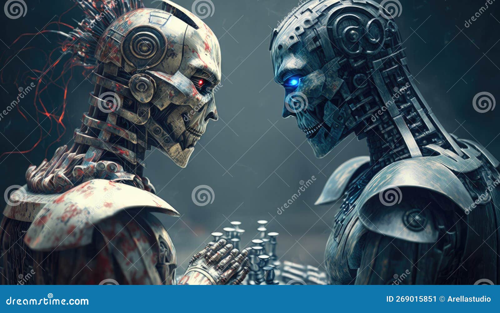Battle between Artificial Intelligence Stock Illustration ...
