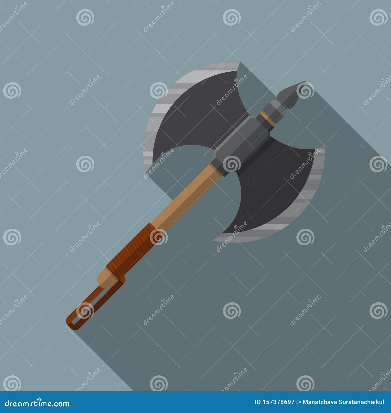 Battle axe icon. stock illustration. Illustration of medieval - 157378697