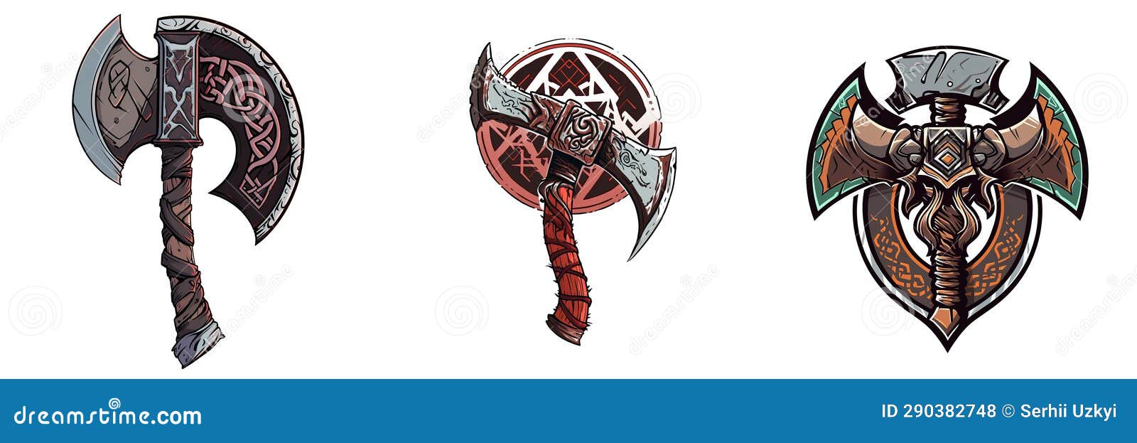 Battle Axe Viking Logo 2D AI Generated Stock Illustration ...