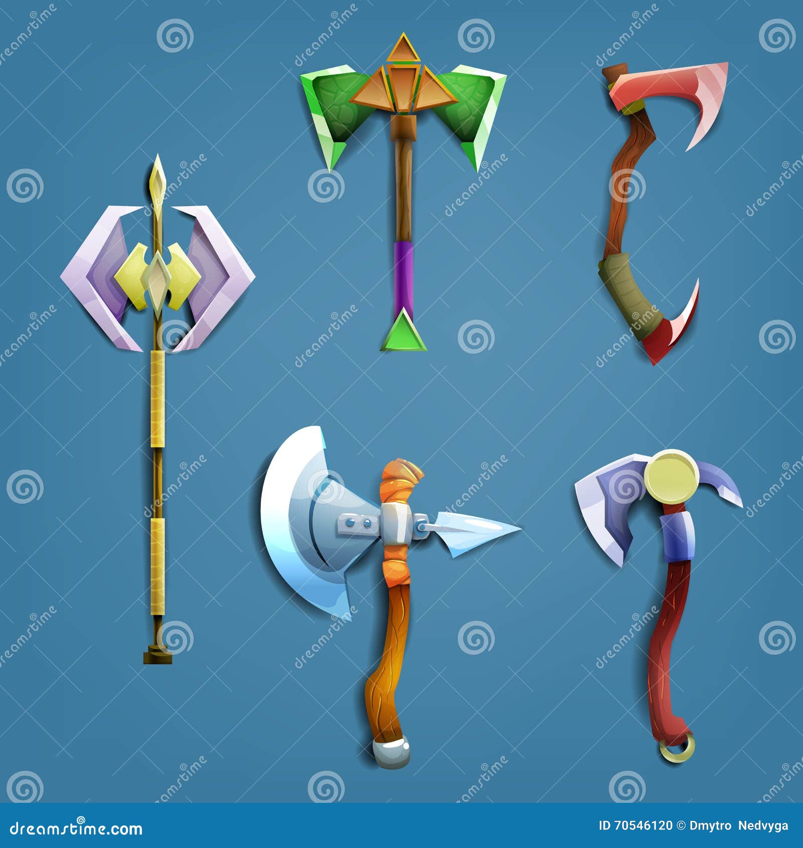 Battle Axes Set. Stock Illustration | CartoonDealer.com #70546120