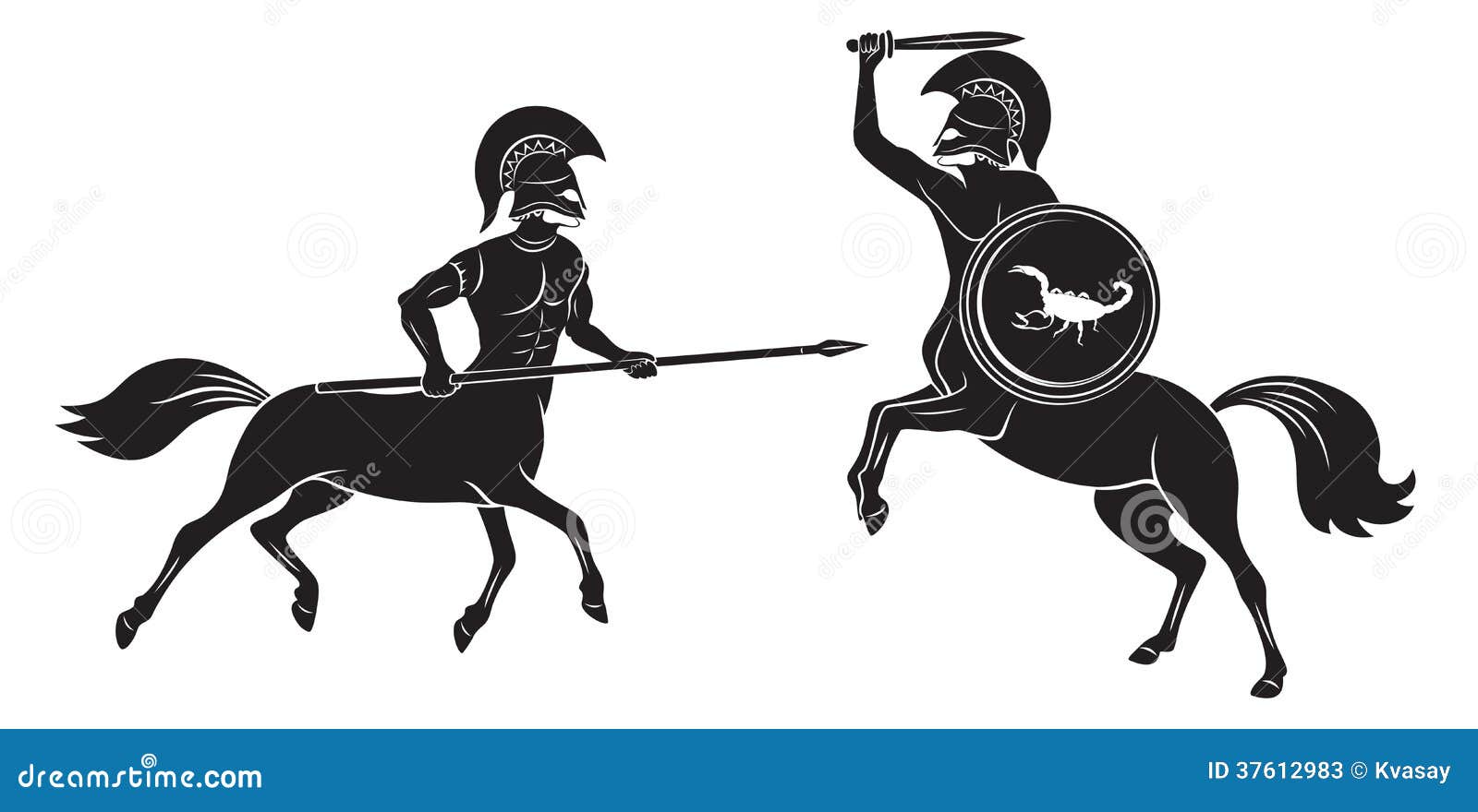Battle of Centaurs stock vector. Illustration of mythology - 37612983