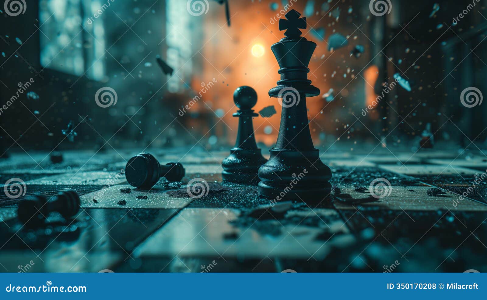 Battle on a Chess Board As a Metaphor for Human Battles Stock ...