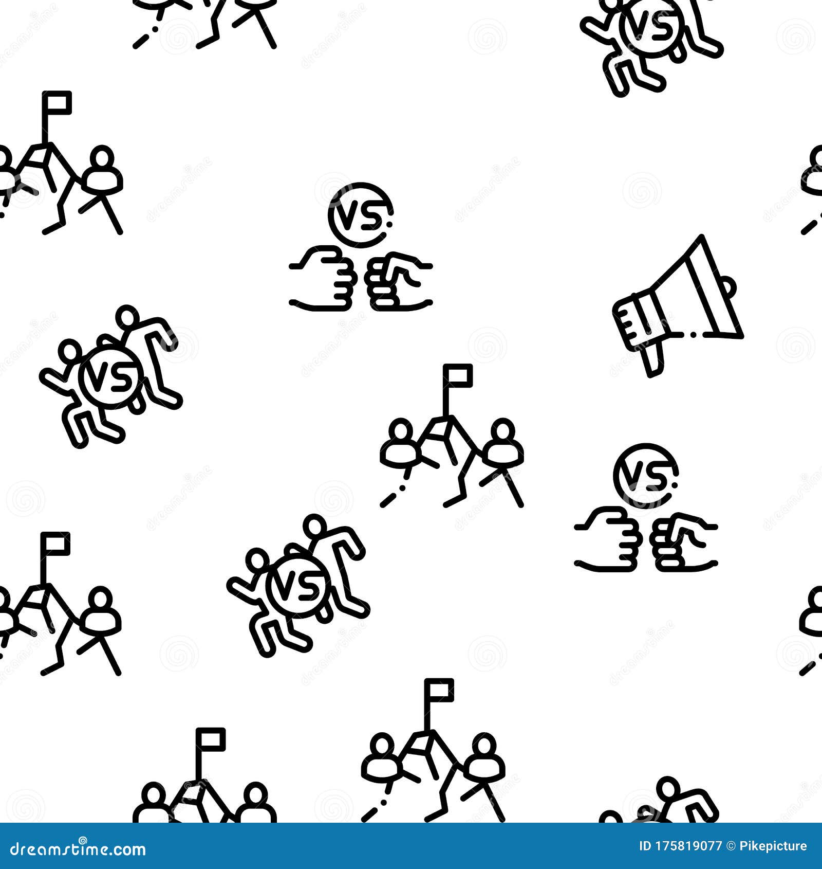 Battle Competition Seamless Pattern Vector Stock Vector - Illustration ...