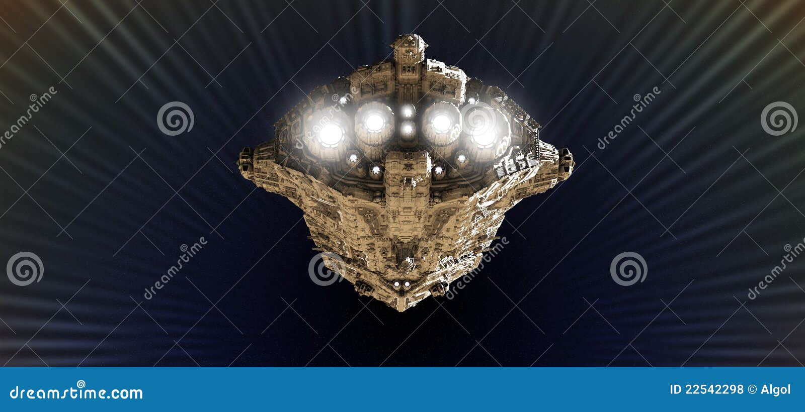 Battle Cruiser Approaching Light Speed Stock Illustration ...