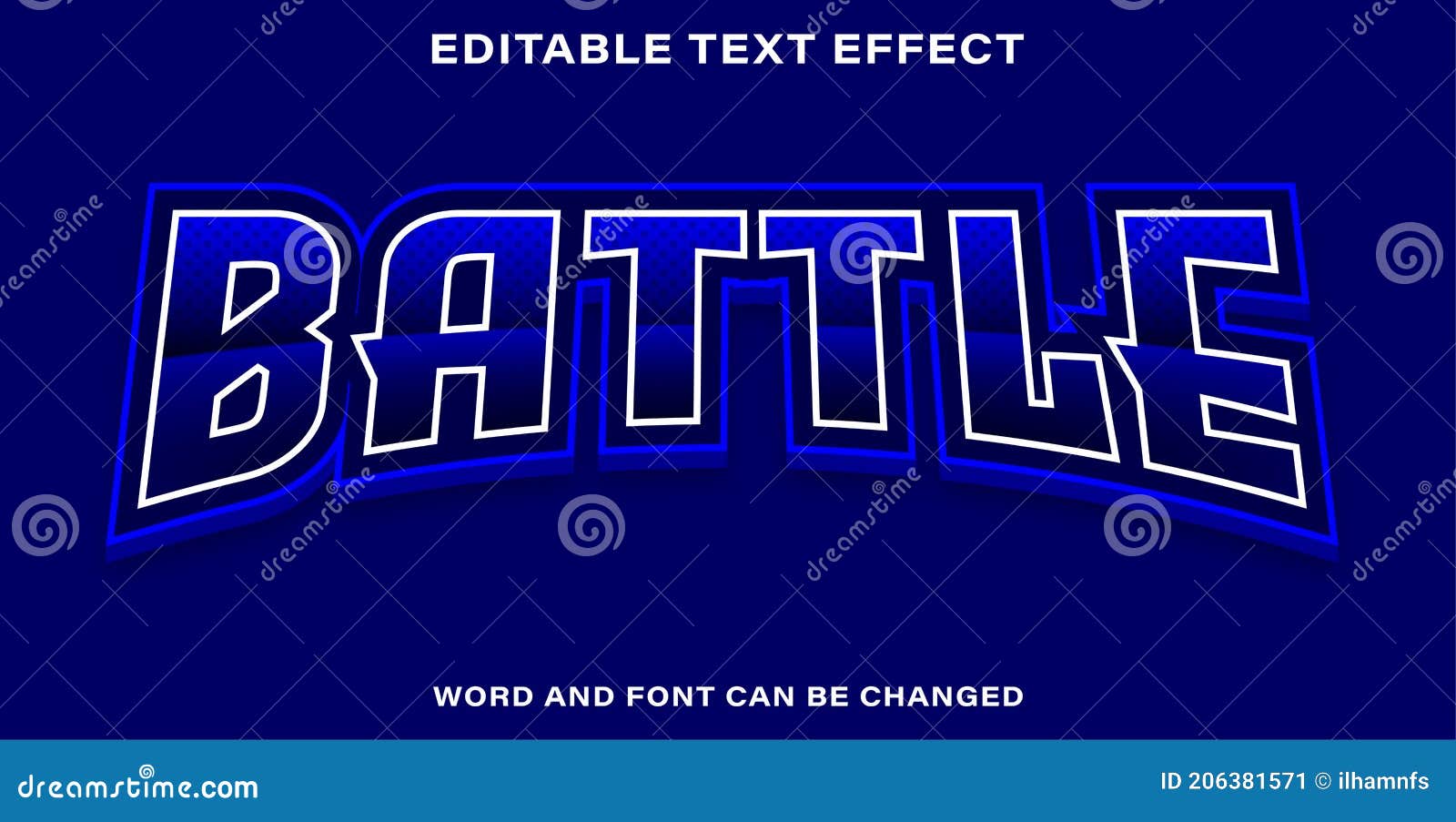 Battle Editable Text Effect Stock Vector - Illustration of sticker ...