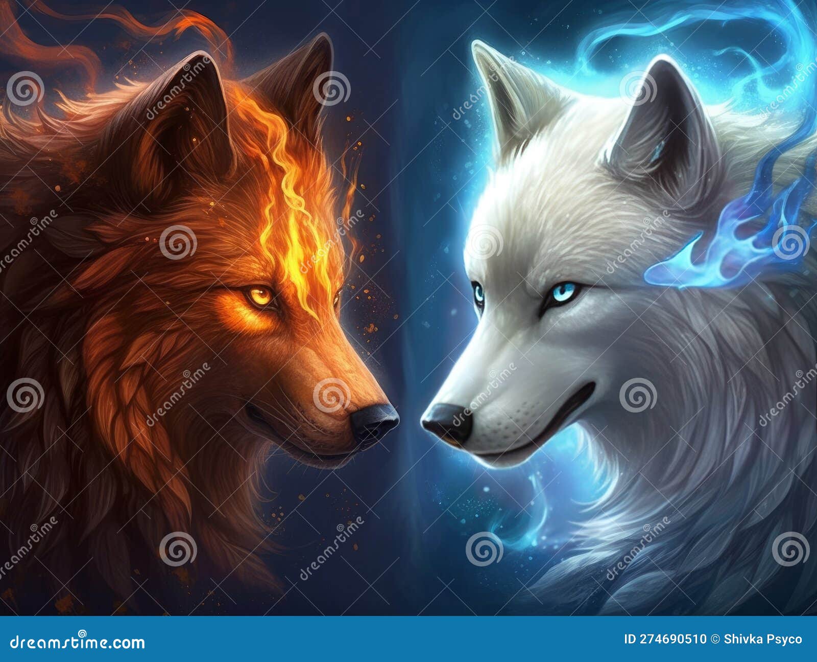 A Battle between Fire Animal and Water Animal Generative AI Stock ...