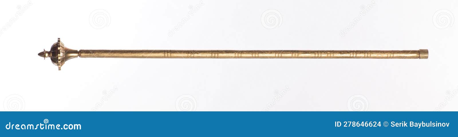 Golden Magic Staff on a White Background Stock Photo - Image of power ...
