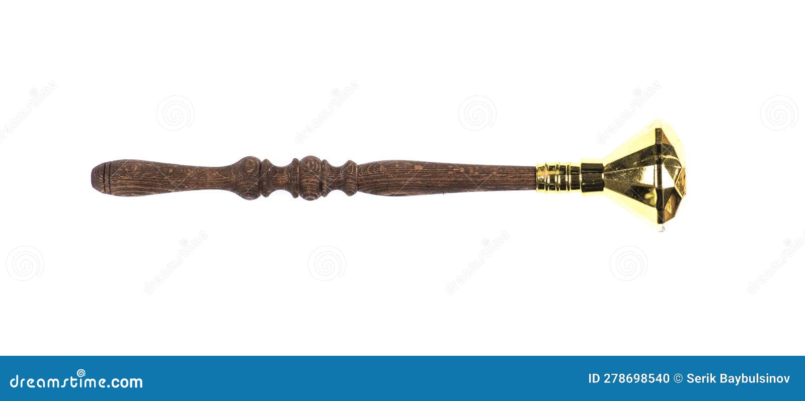 Golden Magic Staff on a White Background Stock Photo - Image of king ...