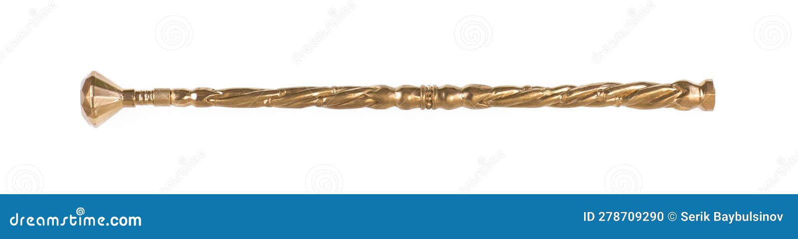 Golden Magic Staff on a White Background Stock Photo - Image of stick ...