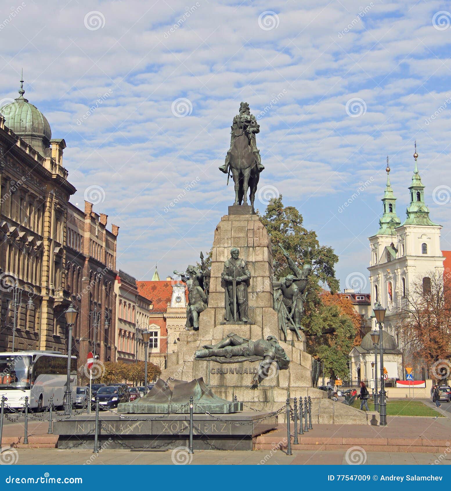 Battle of Grunwald Monument in Krakow, Poland Editorial Stock Image ...