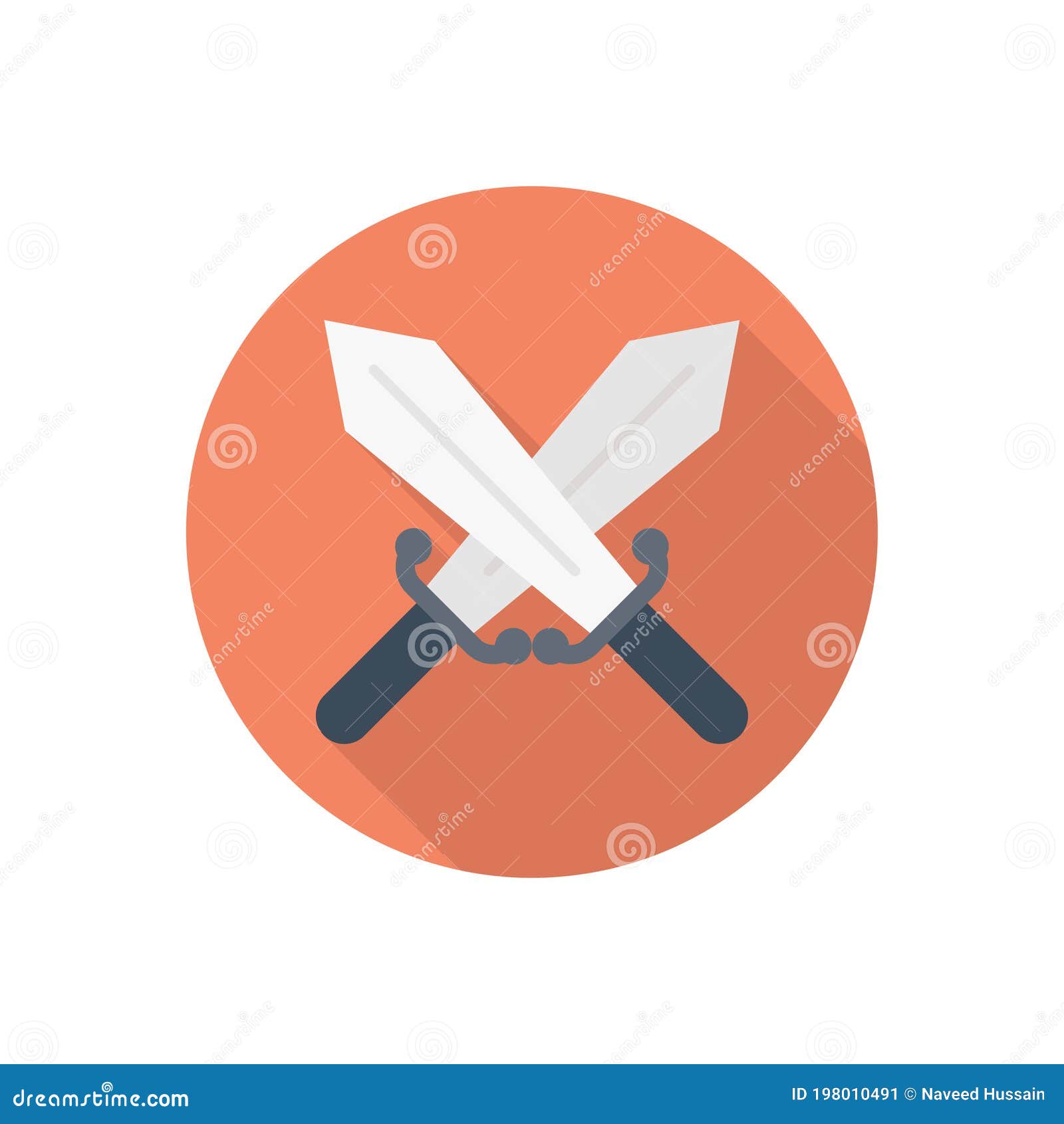 Battle Vector Flat Colour Icon Stock Vector - Illustration of ...