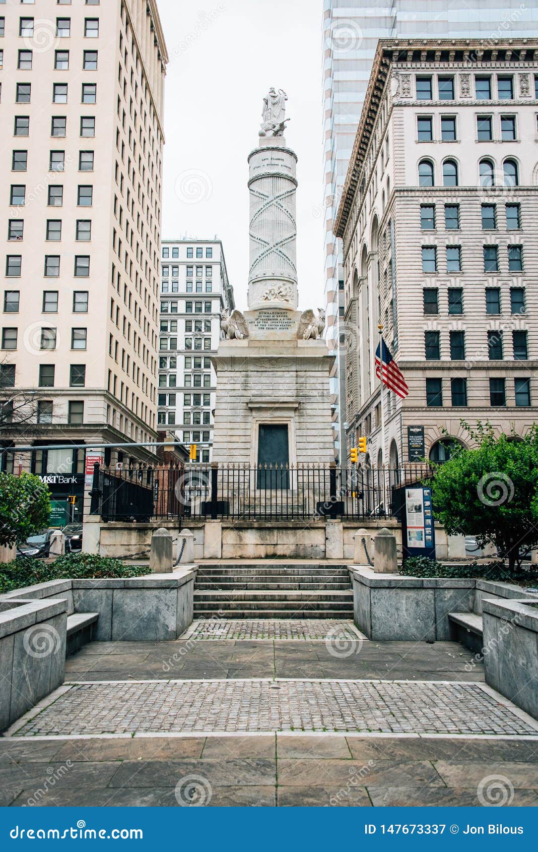 The Battle Monument, in Downtown Baltimore, Maryland Editorial ...