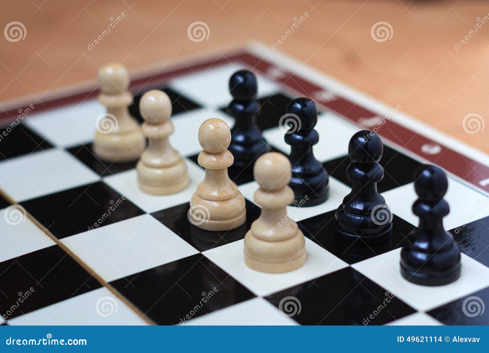 Battle of Pawns on the Chessboard Stock Photo - Image of sport, play ...