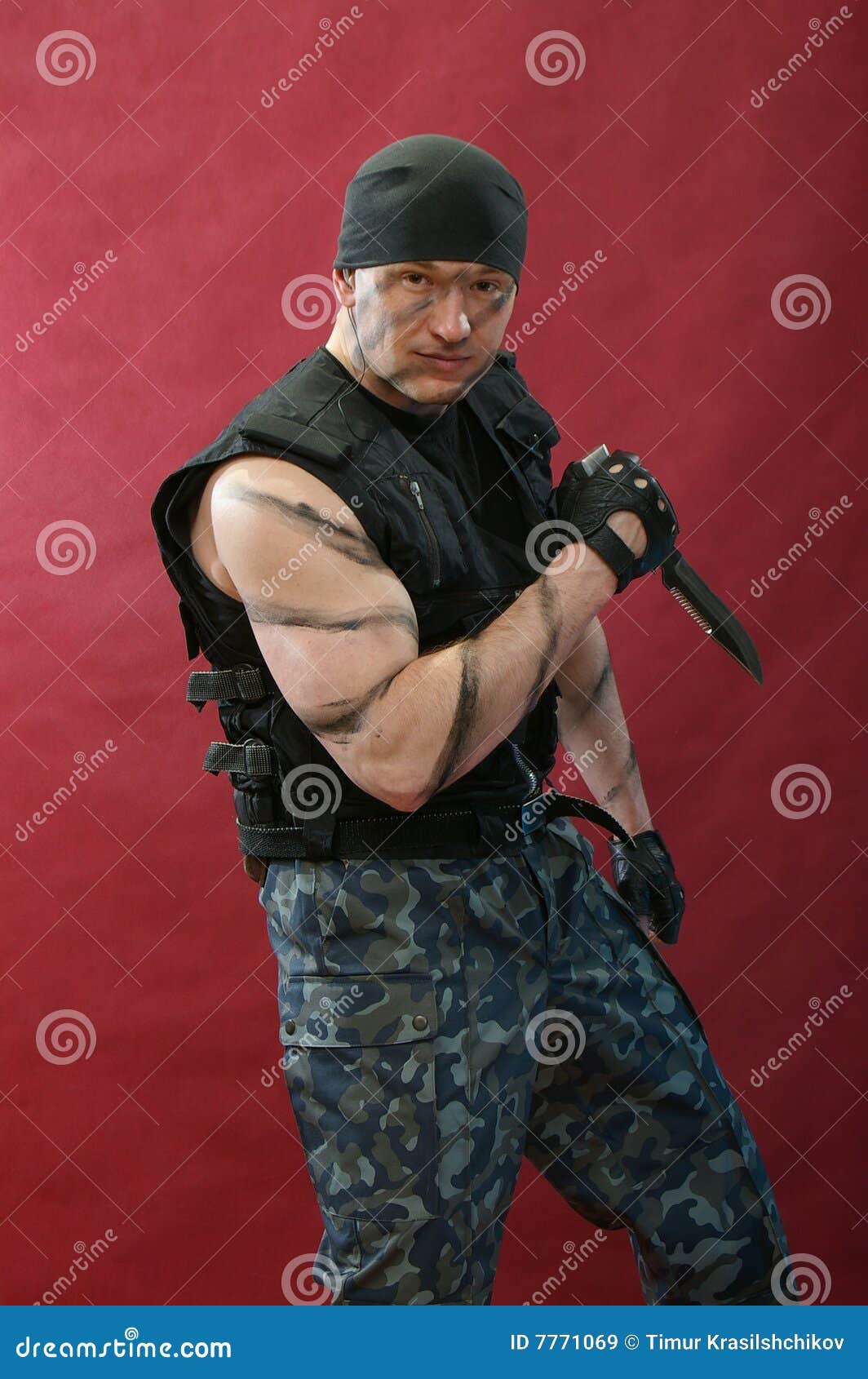 Battle Picture on Face and Body Stock Image - Image of skin, blow: 7771069