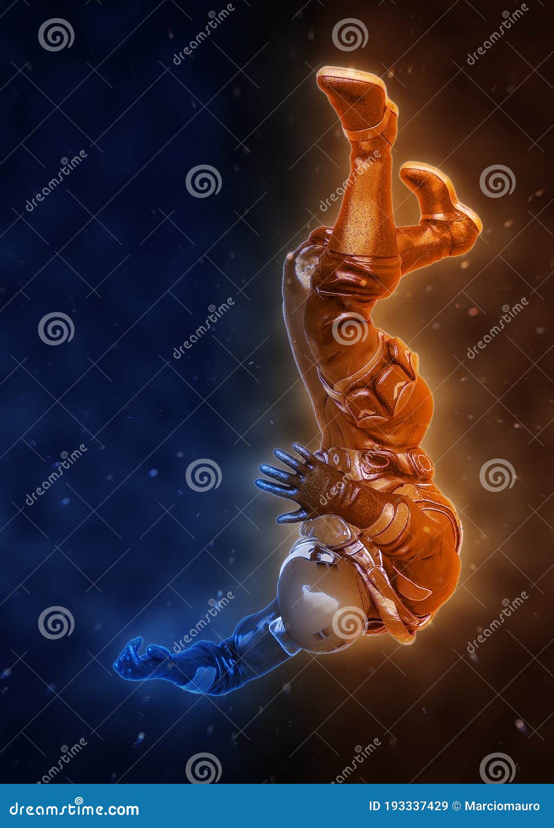 Battle Pilot is Falling Down Up in White Background Stock Illustration ...