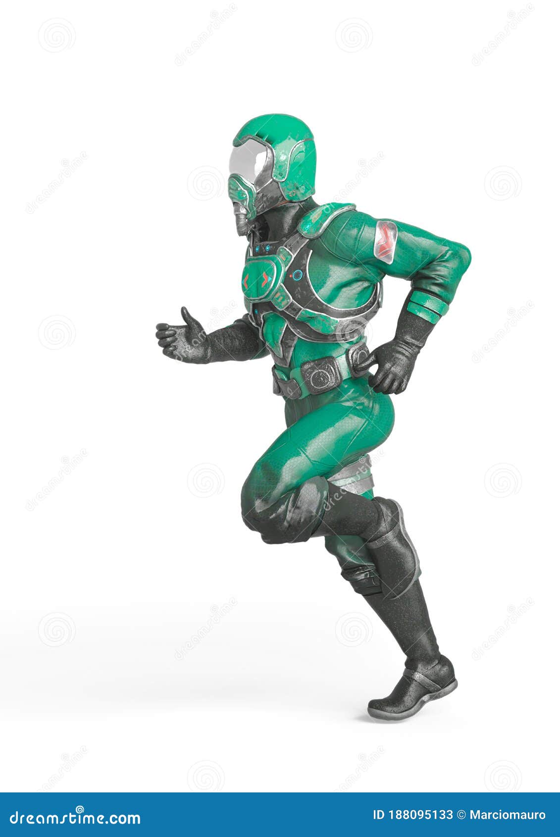 Battle Pilot is Running in White Background Stock Illustration ...