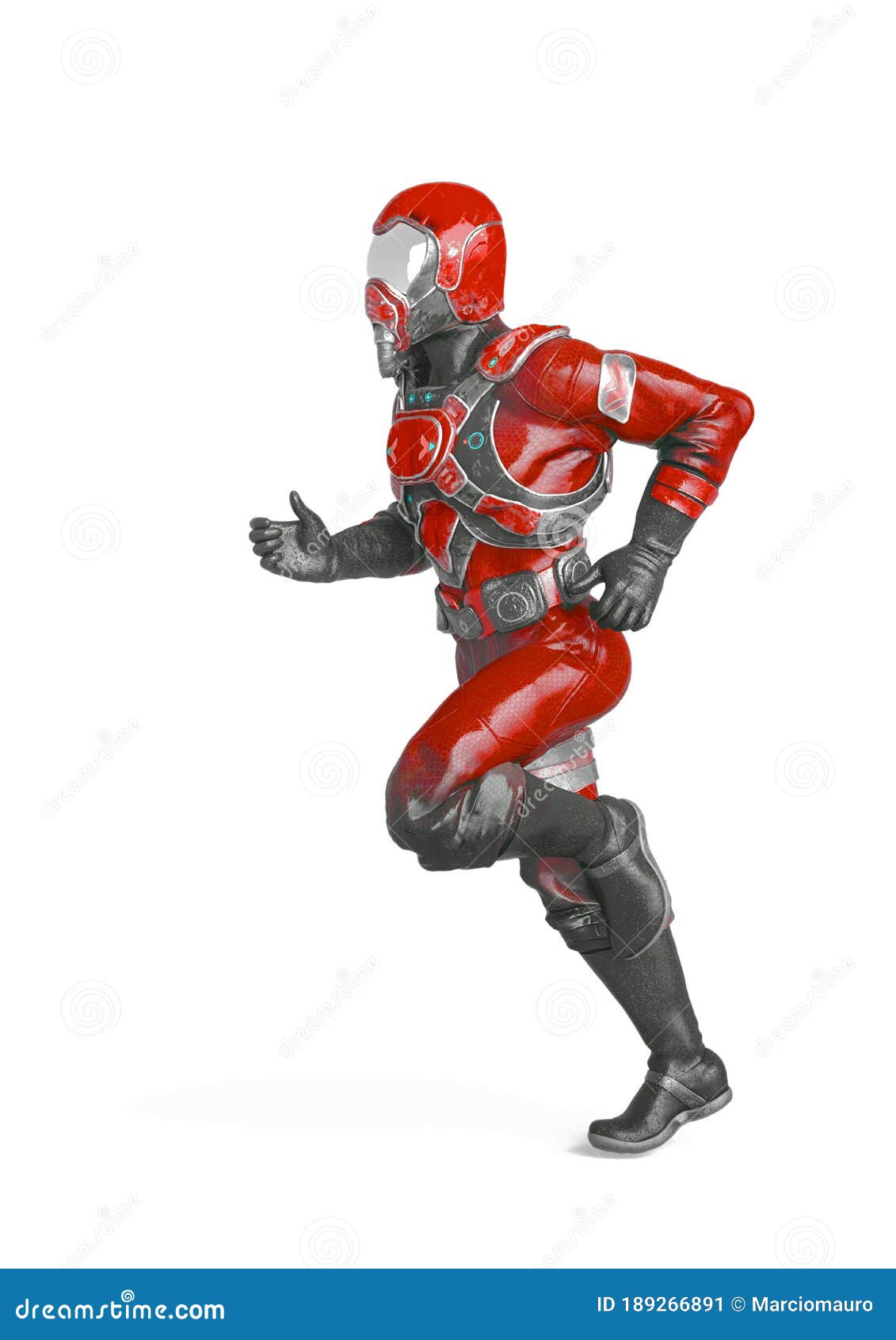 Battle Pilot is Running in White Background Stock Illustration ...