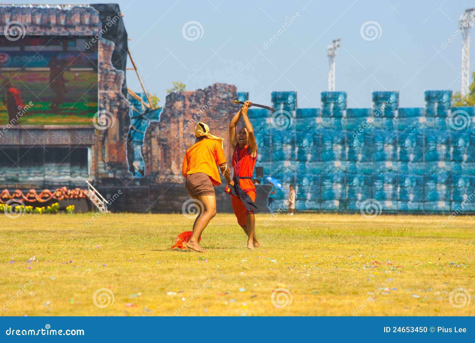 Battle Reenactment Two Soldiers Fighting Editorial Image - Image of ...