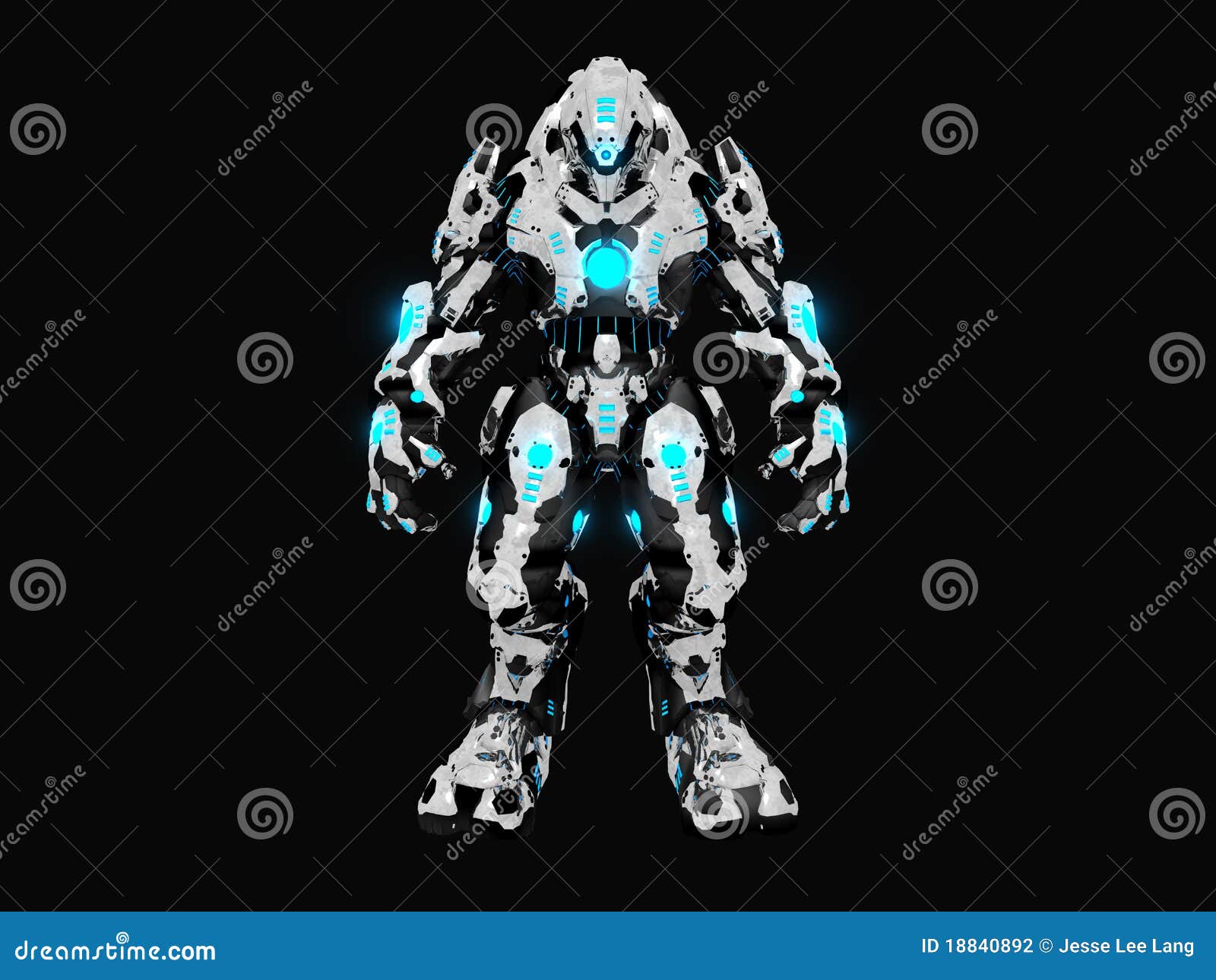 Battle robot stock illustration. Illustration of rendering - 18840892