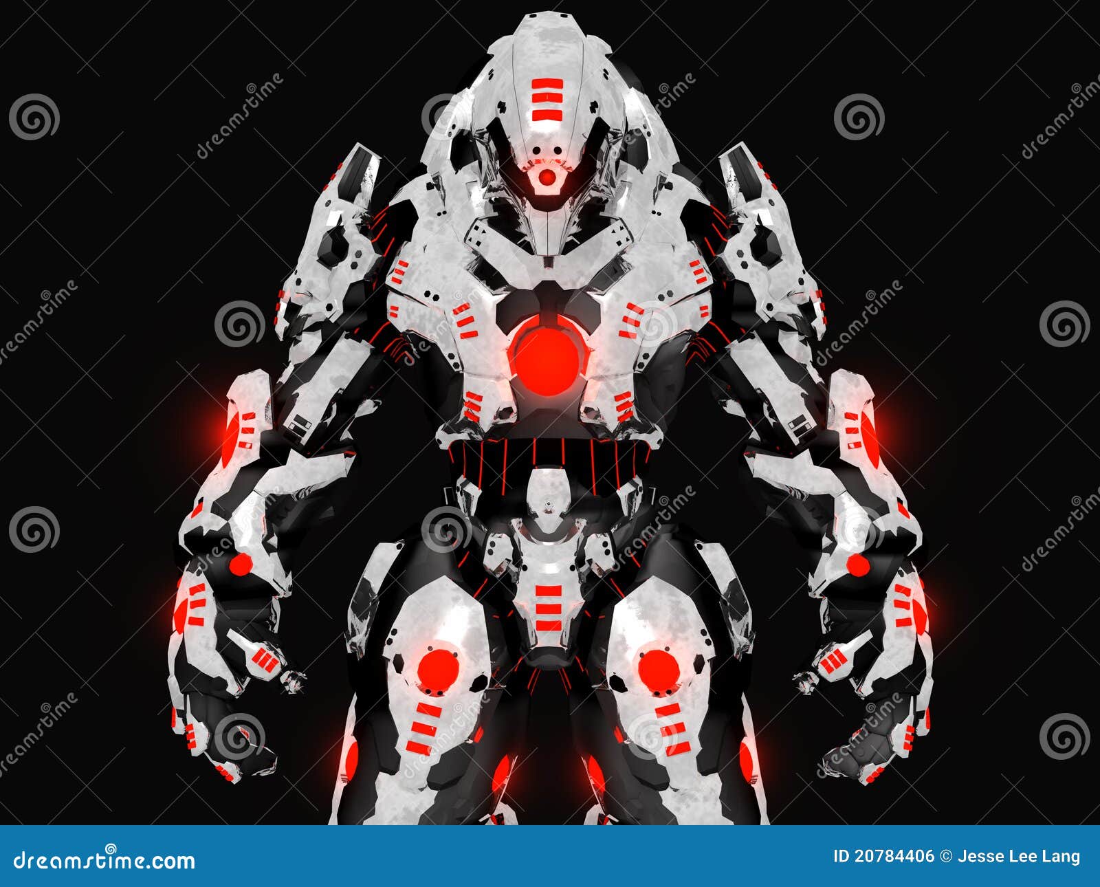 Battle Robot Holding Blaster Or Machine Gun Comic Style Vector ...
