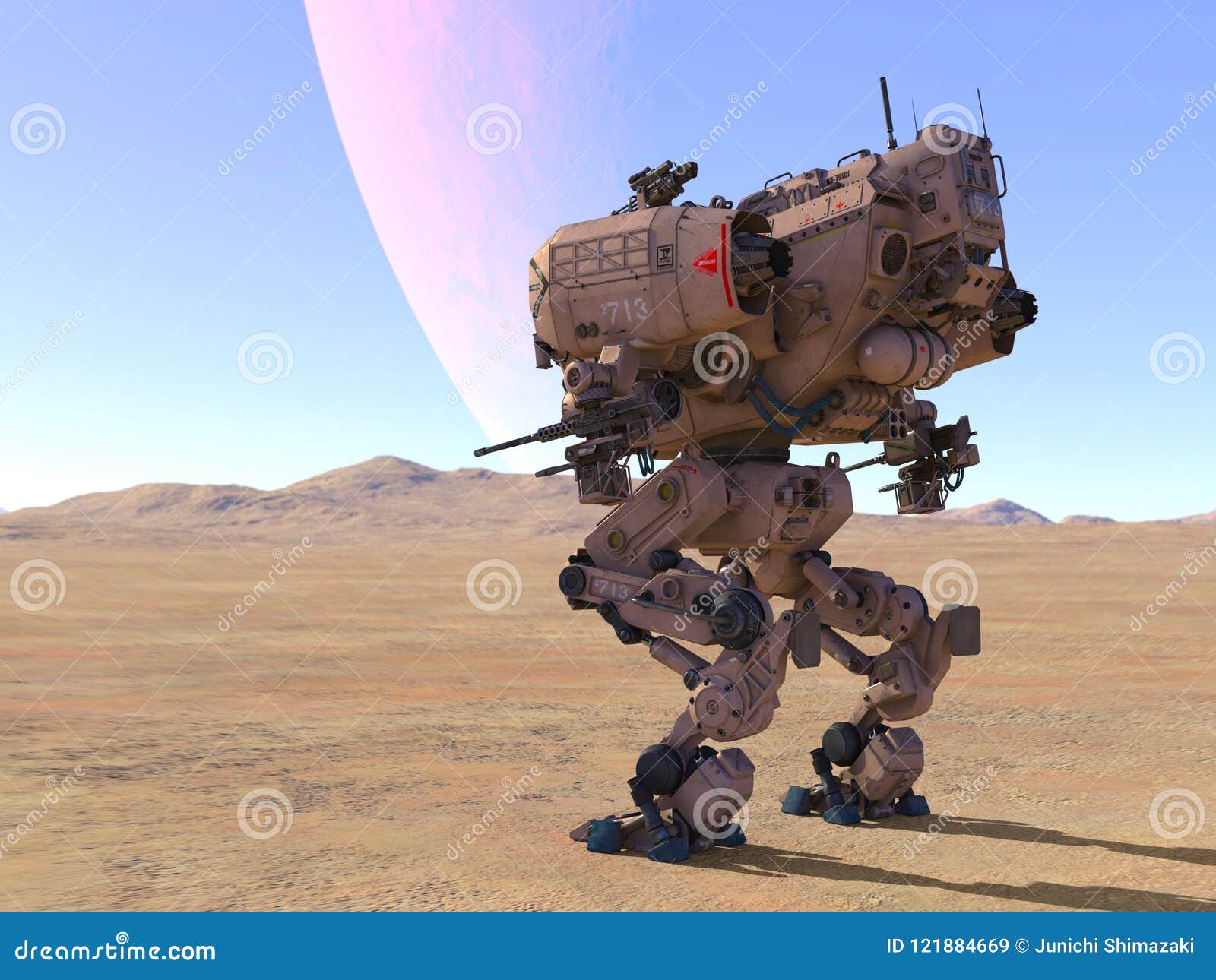 Battle robot stock illustration. Illustration of battle - 121884669