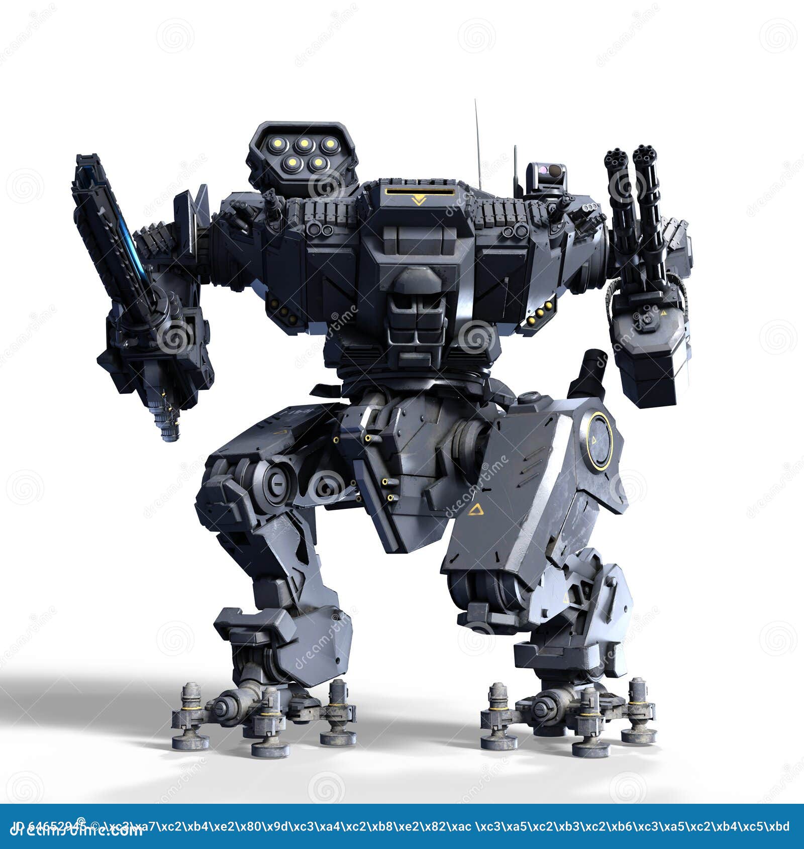 Battle robot stock illustration. Illustration of weapon - 64652945